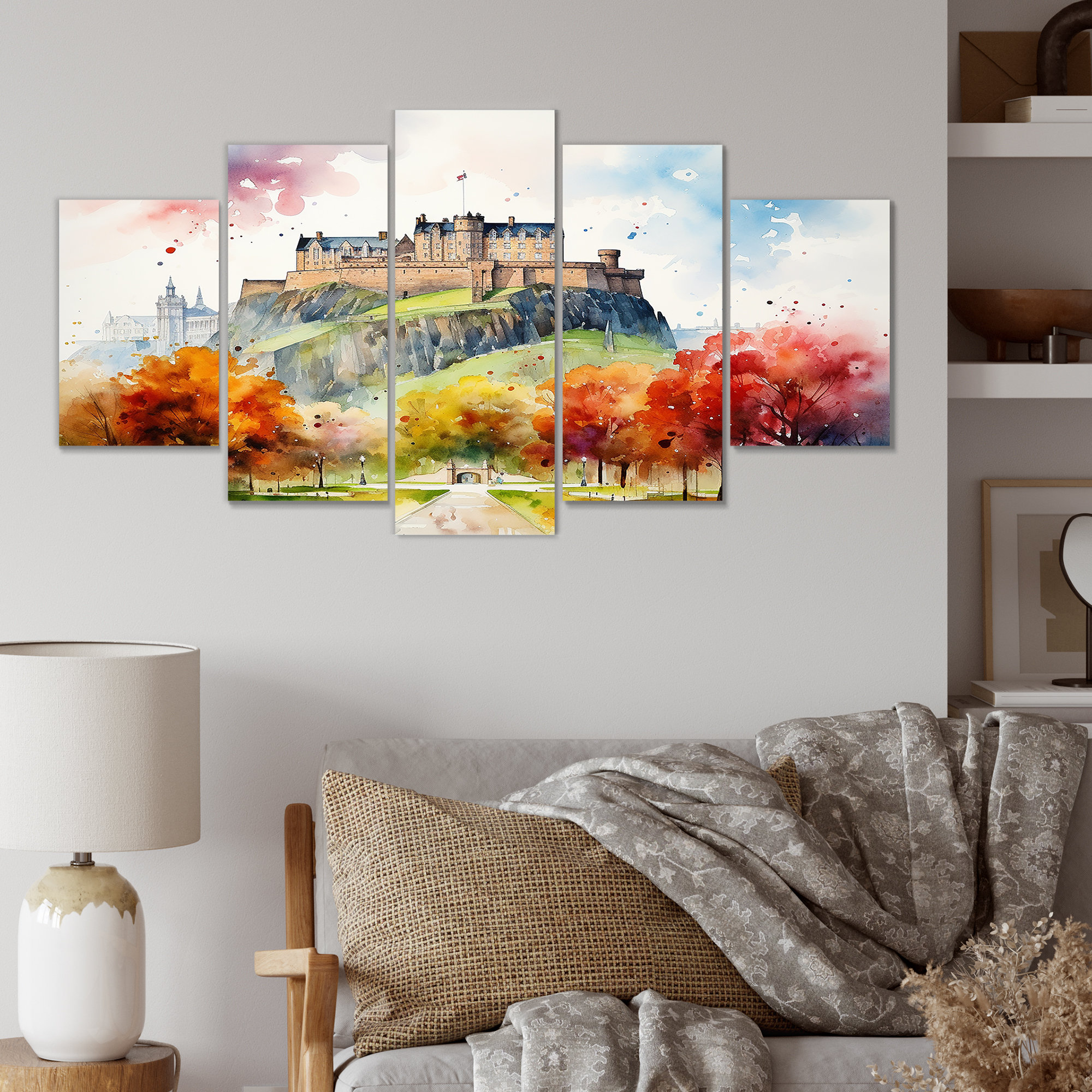 Millwood Pines Medieval Fortress In England I - Castles Multipanel Wall ...