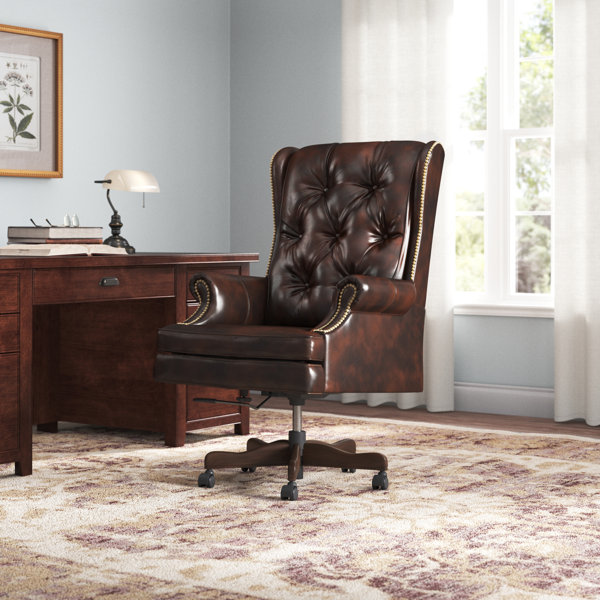 Executive Genuine Leather Office Chairs You'll Love | Wayfair