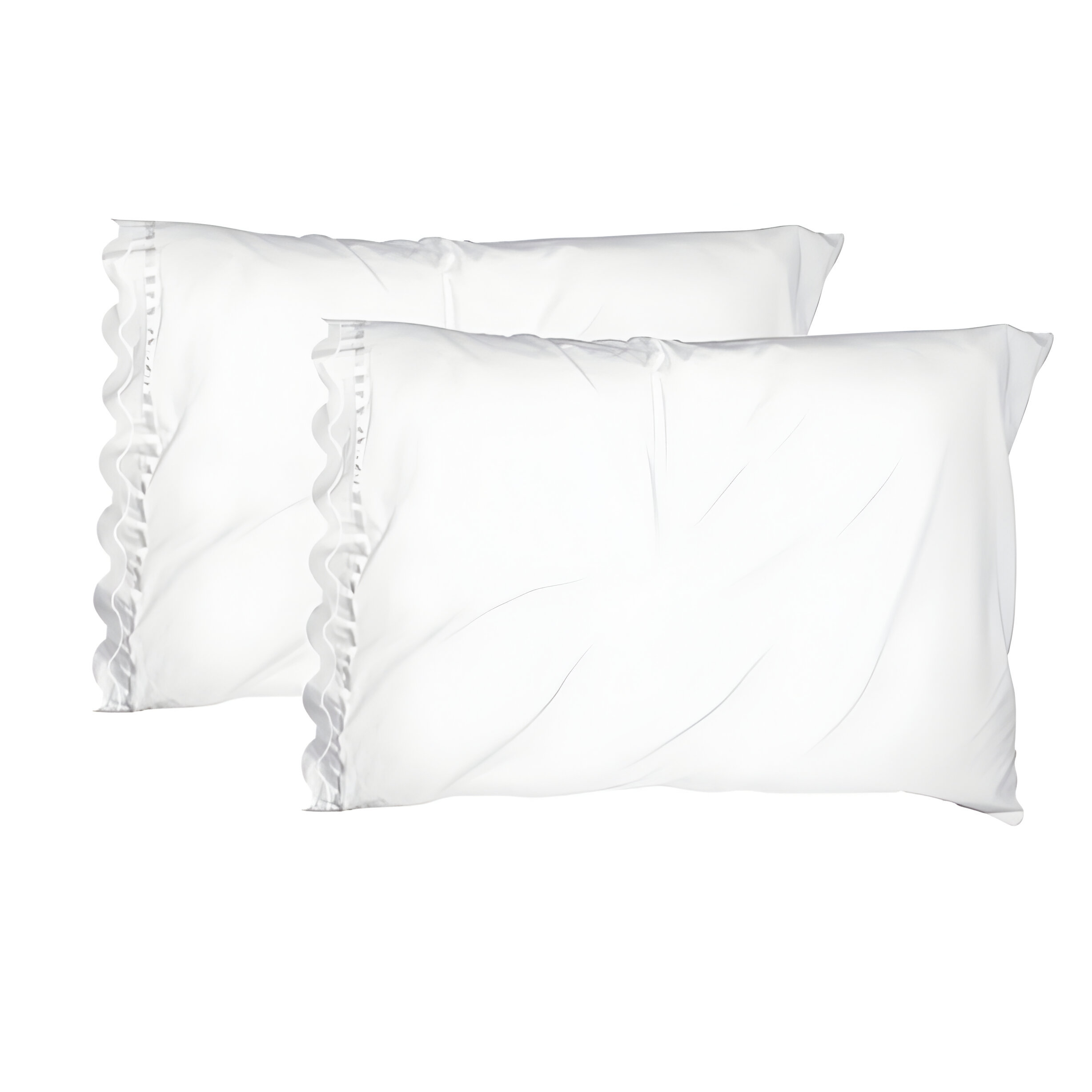 PushpLinen 400TC Reverse U Shape Embroidery Cotton Solid Pillowcases ...