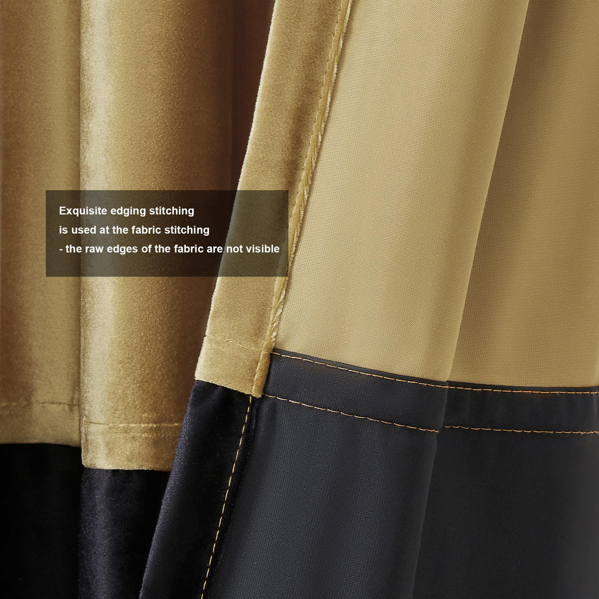 Mercer41 Rondon Color Block Window Curtains Panels 96 Inches Long Gold ...