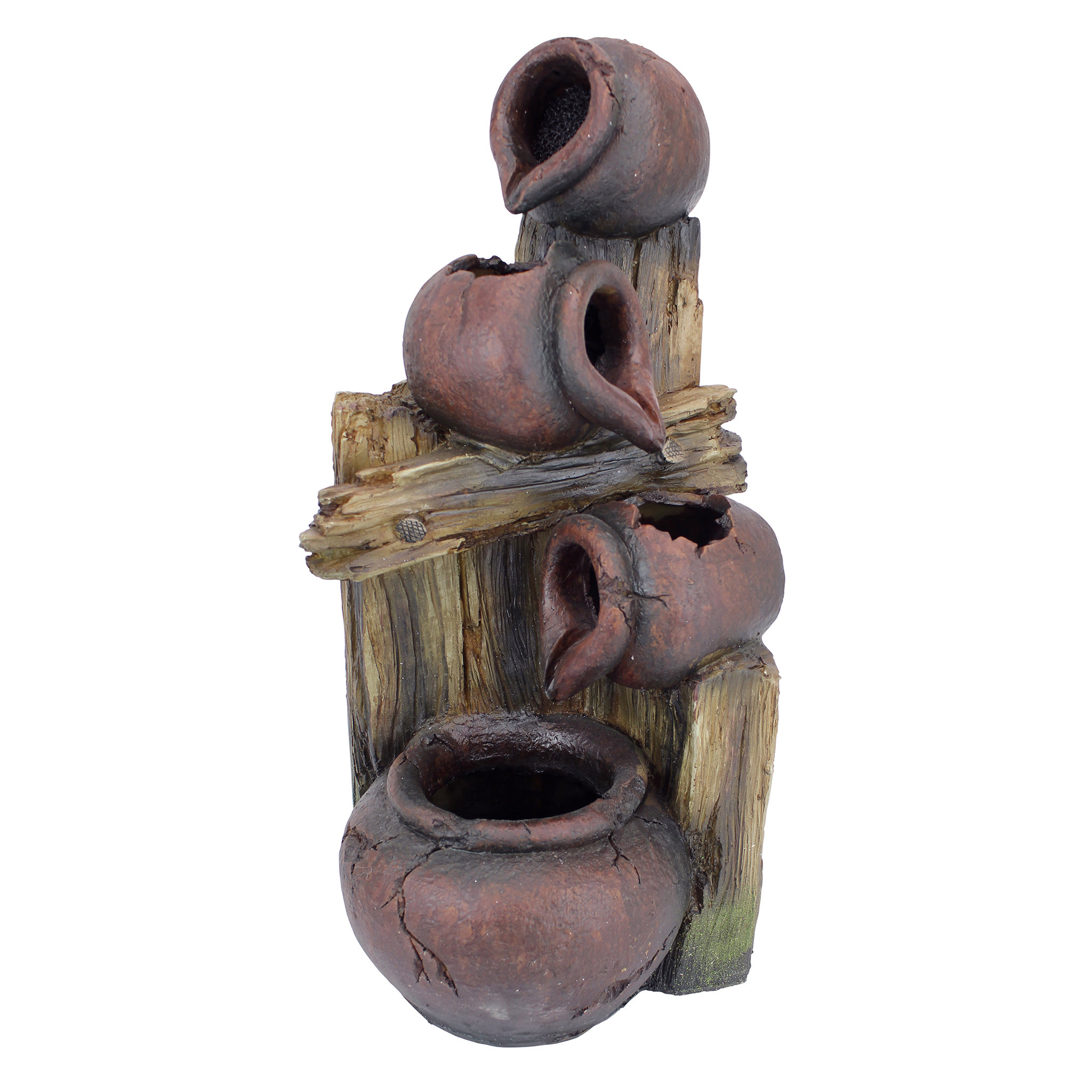 Millwood Pines Resin Cascading Urns Illuminated Garden Fountain with ...