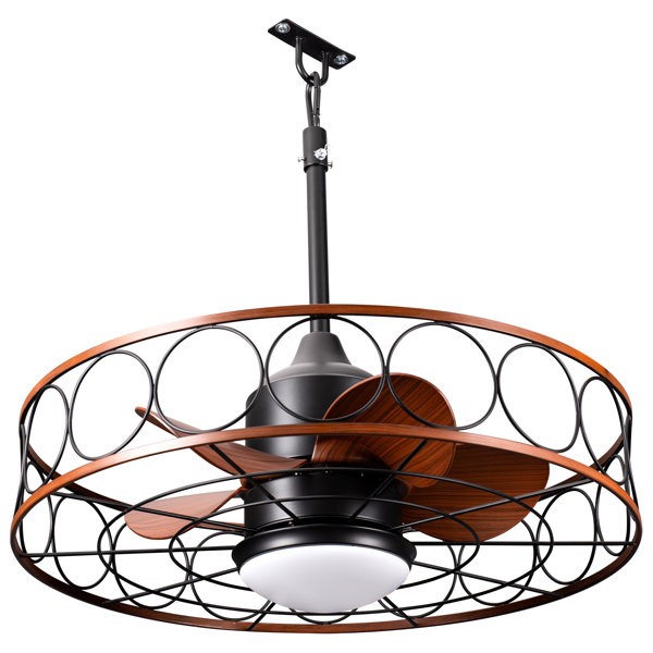 Williston Forge 23.6" Modern Outdoor Ceiling Fan with LED Lights and ...