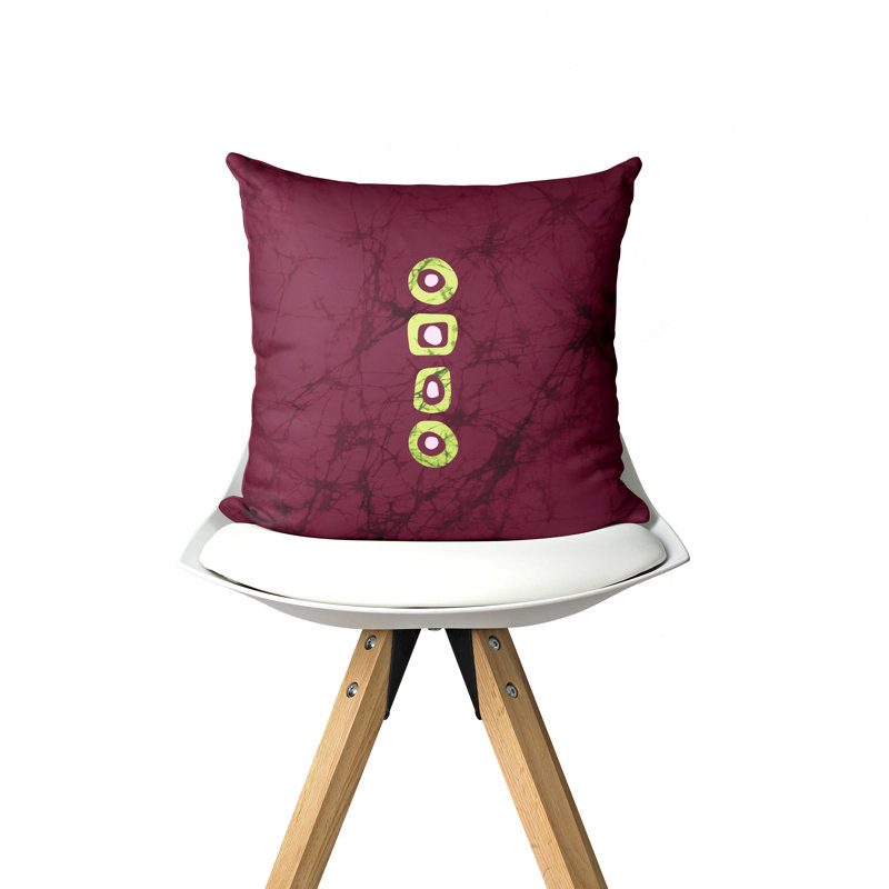 ULLI HOME Rafeal Purple Tribal Batik Indoor Pillow Cover With Green ...