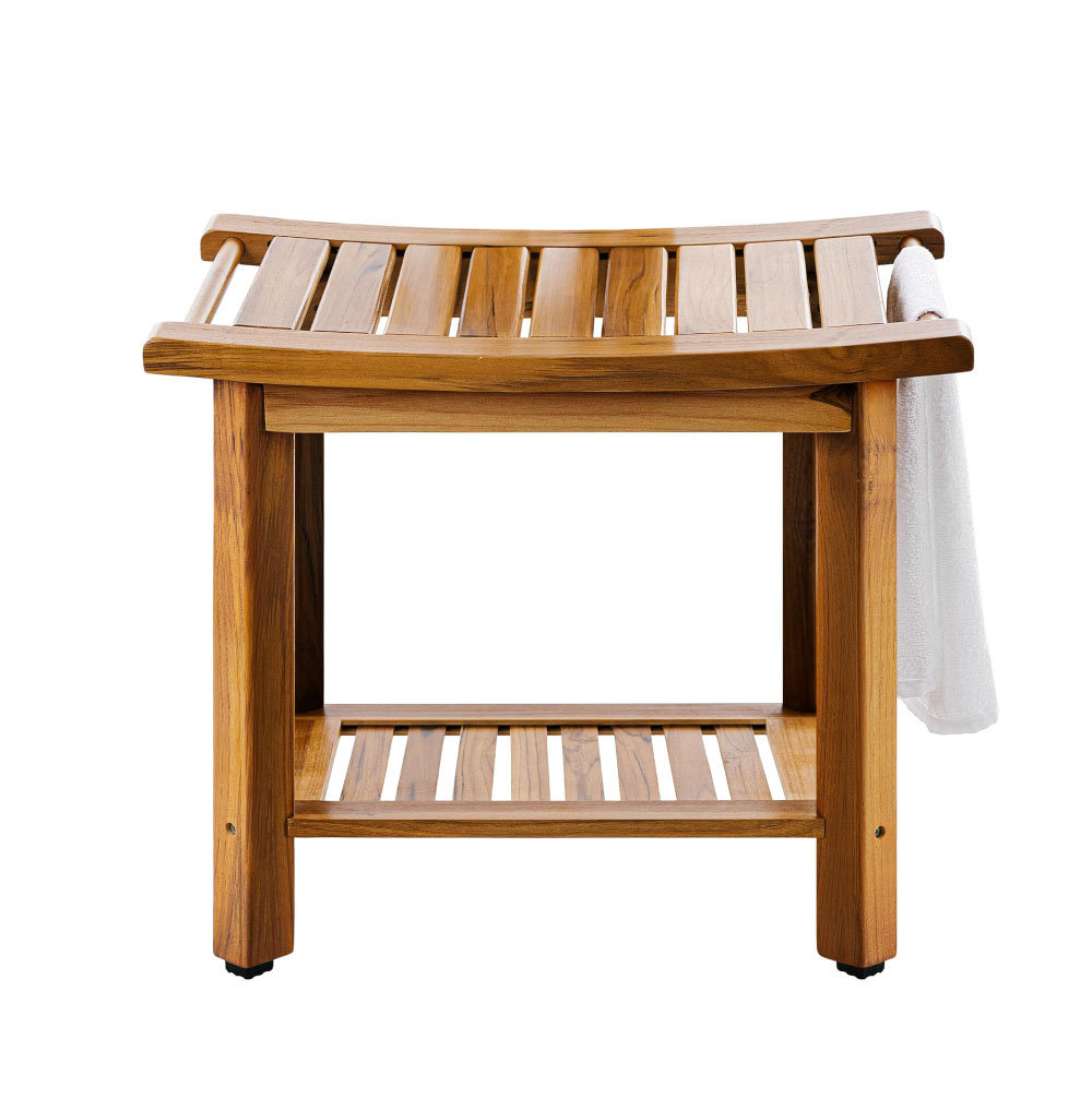 Latitude Run® Shower Bench Seat With Handles, Portable Wooden Shower ...