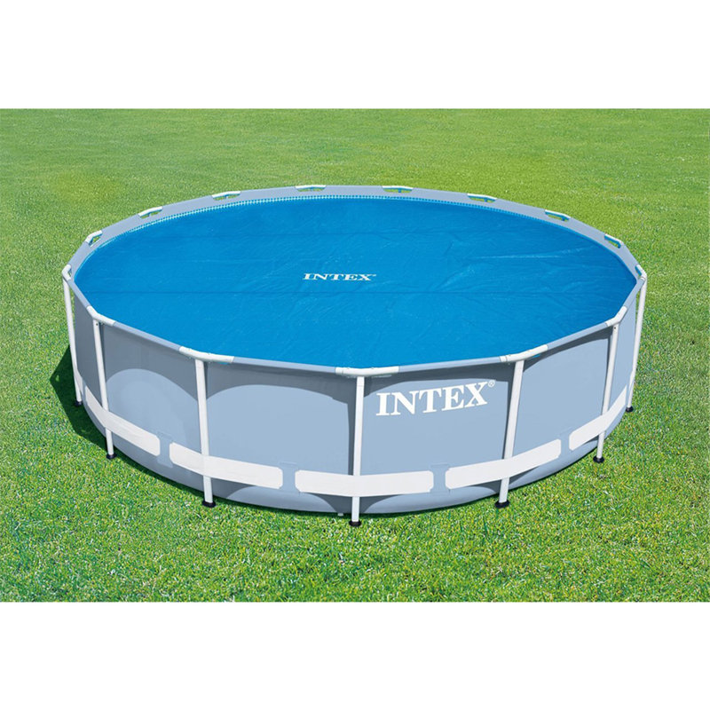 Intex 16 Foot Round Easy Set Outdoor Backyard Swimming Pool Cover, Blue ...
