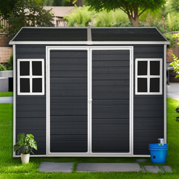 Modern Escapes Decor Outdoor Resin+Steel Frame Weather-Resist Storage ...