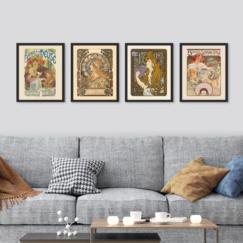 SIGNLEADER Art Deco Female Portraits Framed On Paper 4 Pieces by ...