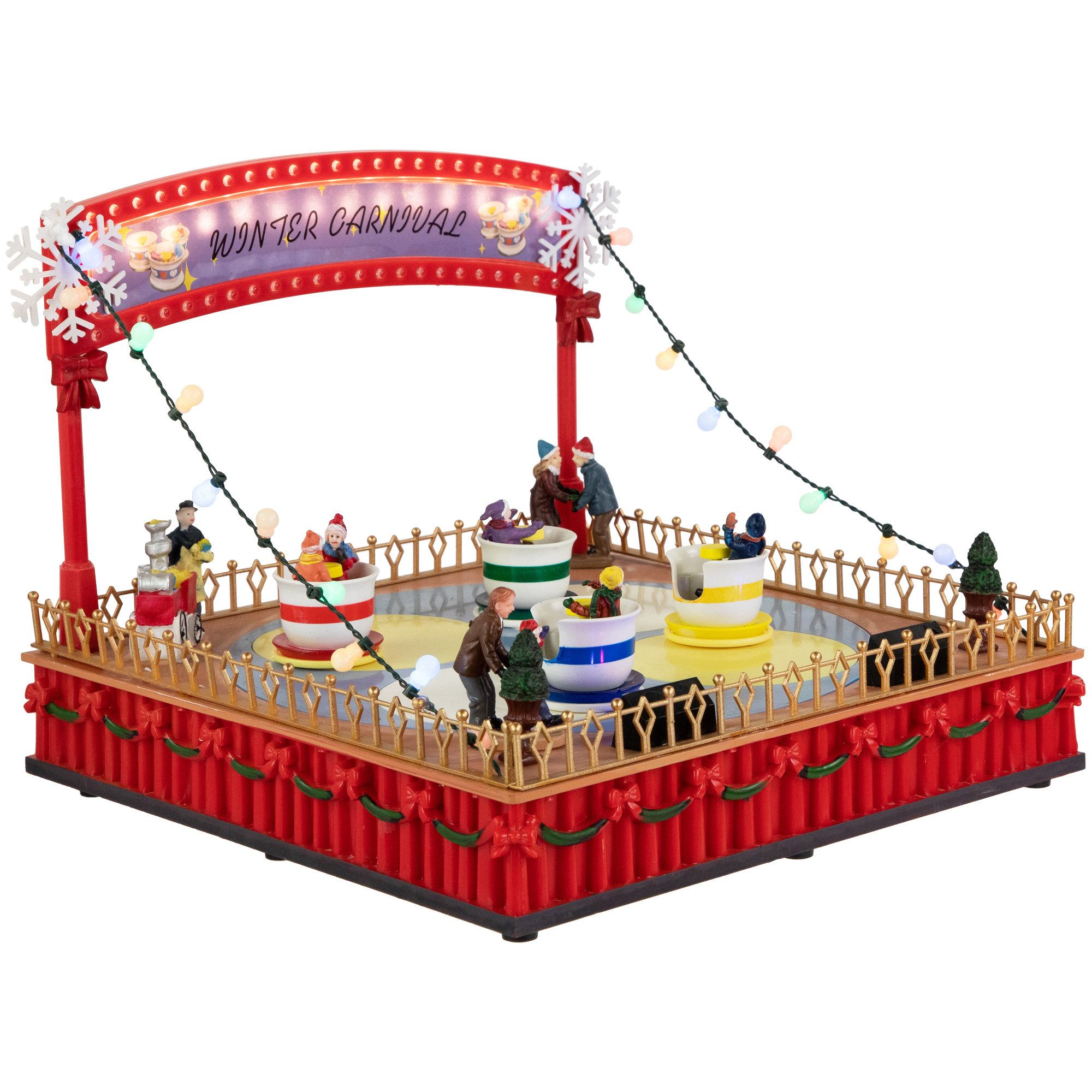 Northlight Seasonal Animated and Musical Winter Carnival Teacup Ride ...