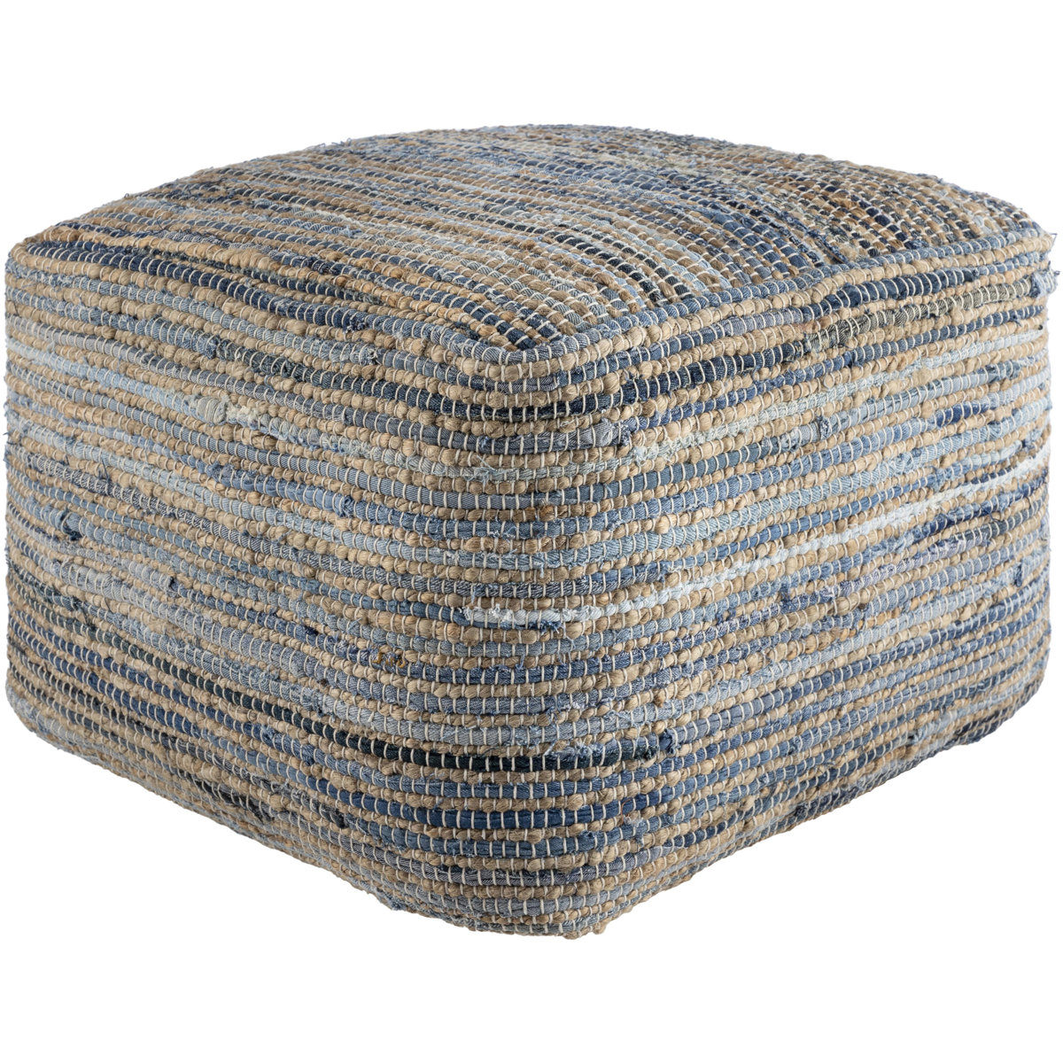 Beachcrest Home™ Brainard 18" Wide Square Striped Pouf Ottoman ...