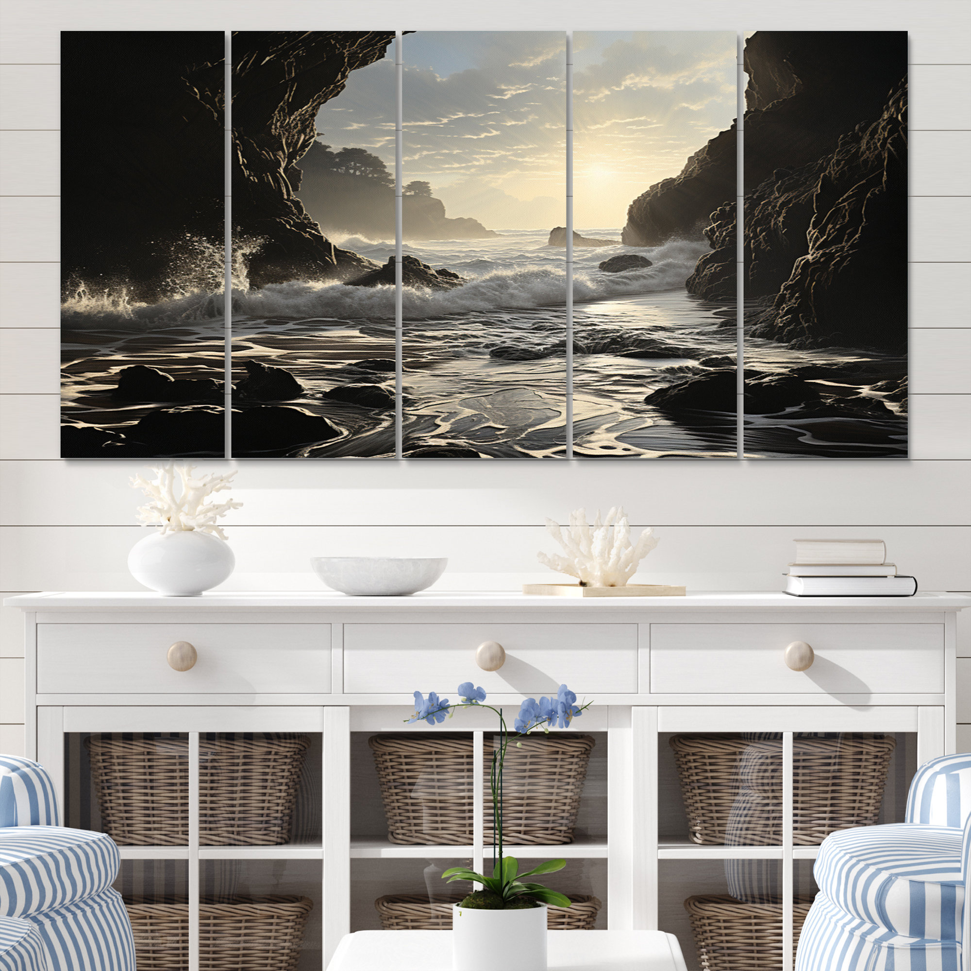 Design Art Beach Photo Scenery II - Landscapes Metal Wall Decor Set ...