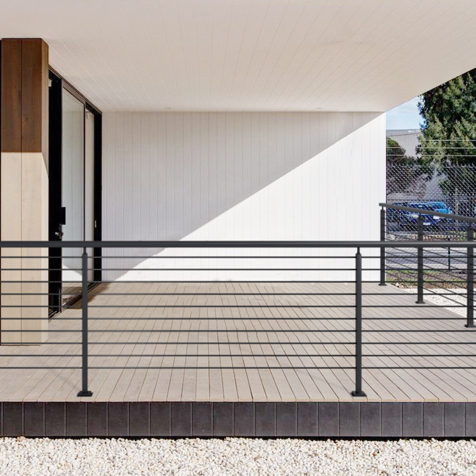 VEVOR Steel Cable Railing Post with Pre-Drilled Horizontal Holes for ...