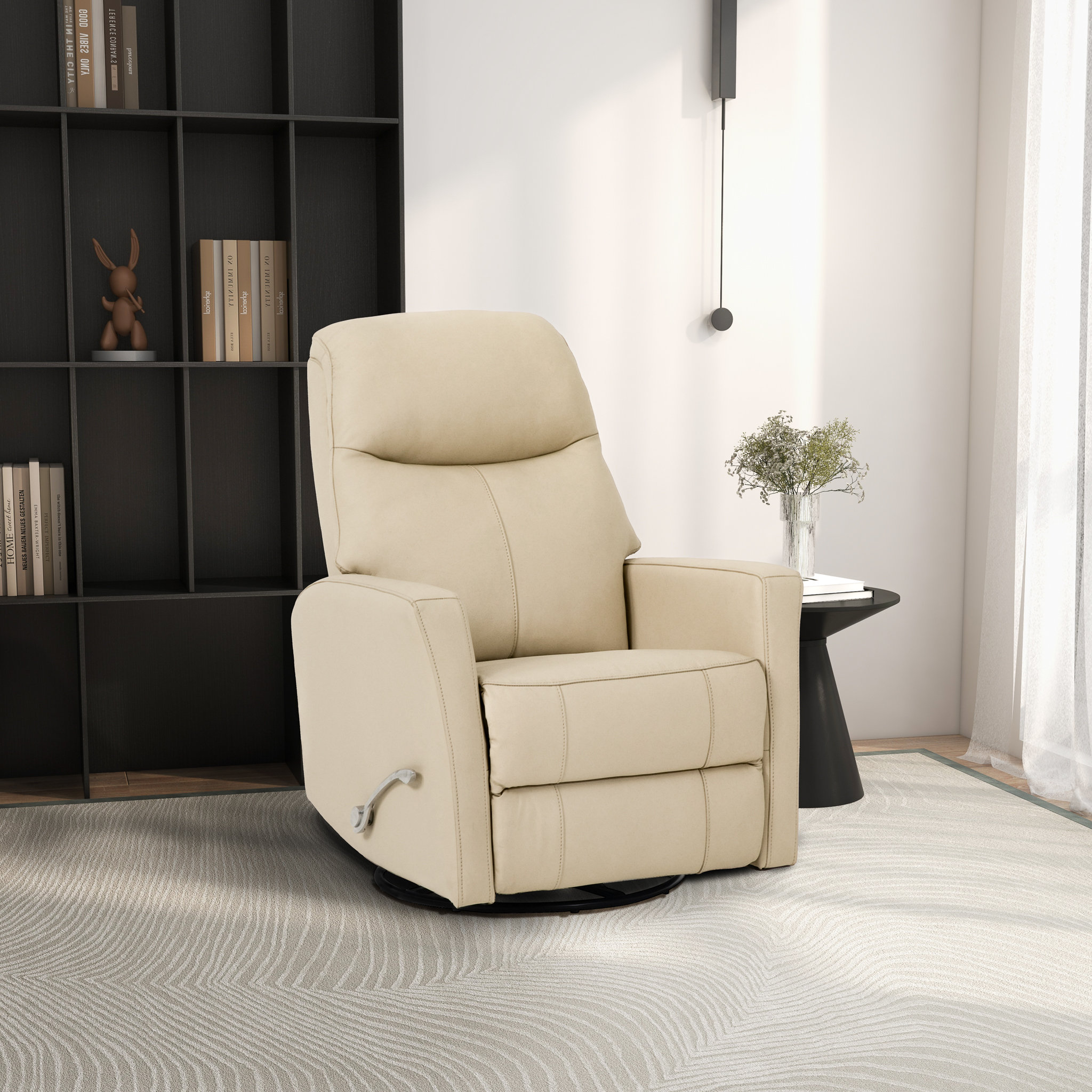 Latitude Run® Laytan Genuine Leather Swivel Glider Recliner Chair | Wayfair