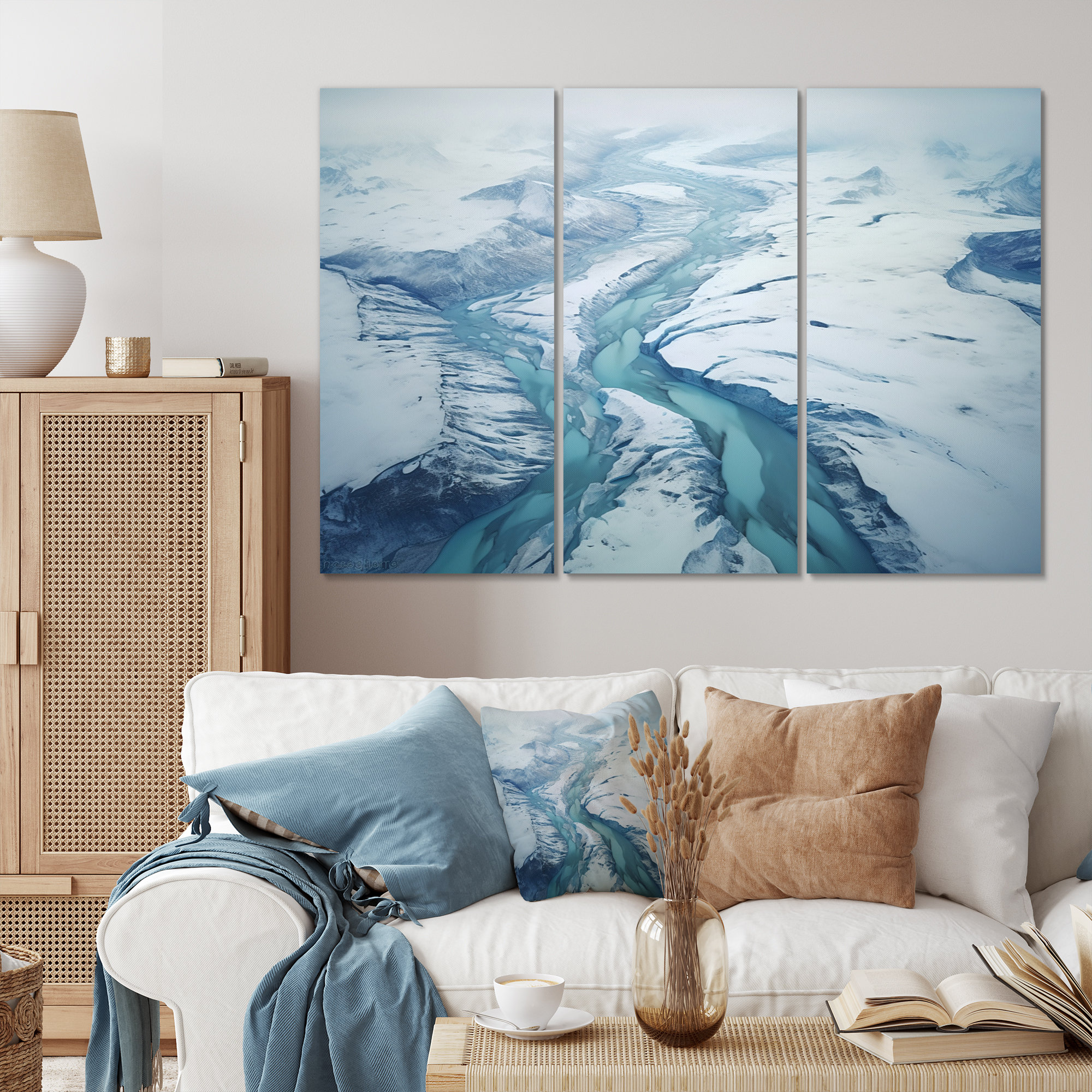 Design Art Majestic Aerial View Artic Rivers Icebergs IV - Glacier Wall ...