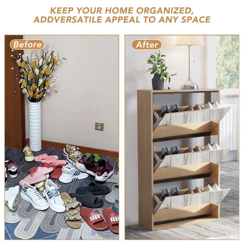 Latitude Run® 12 Pair Stackable Shoe Storage Cabinet & Reviews | Wayfair