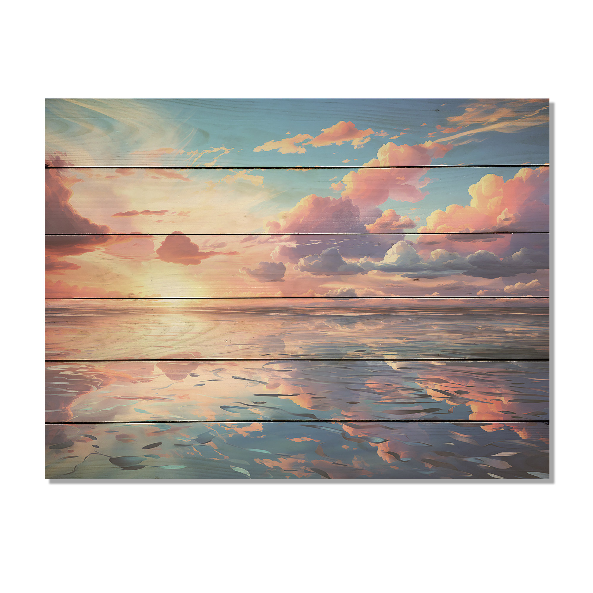 Beachcrest Home™ Neo Impressionism Infused Sky Reverie I - Sky Wood Art ...