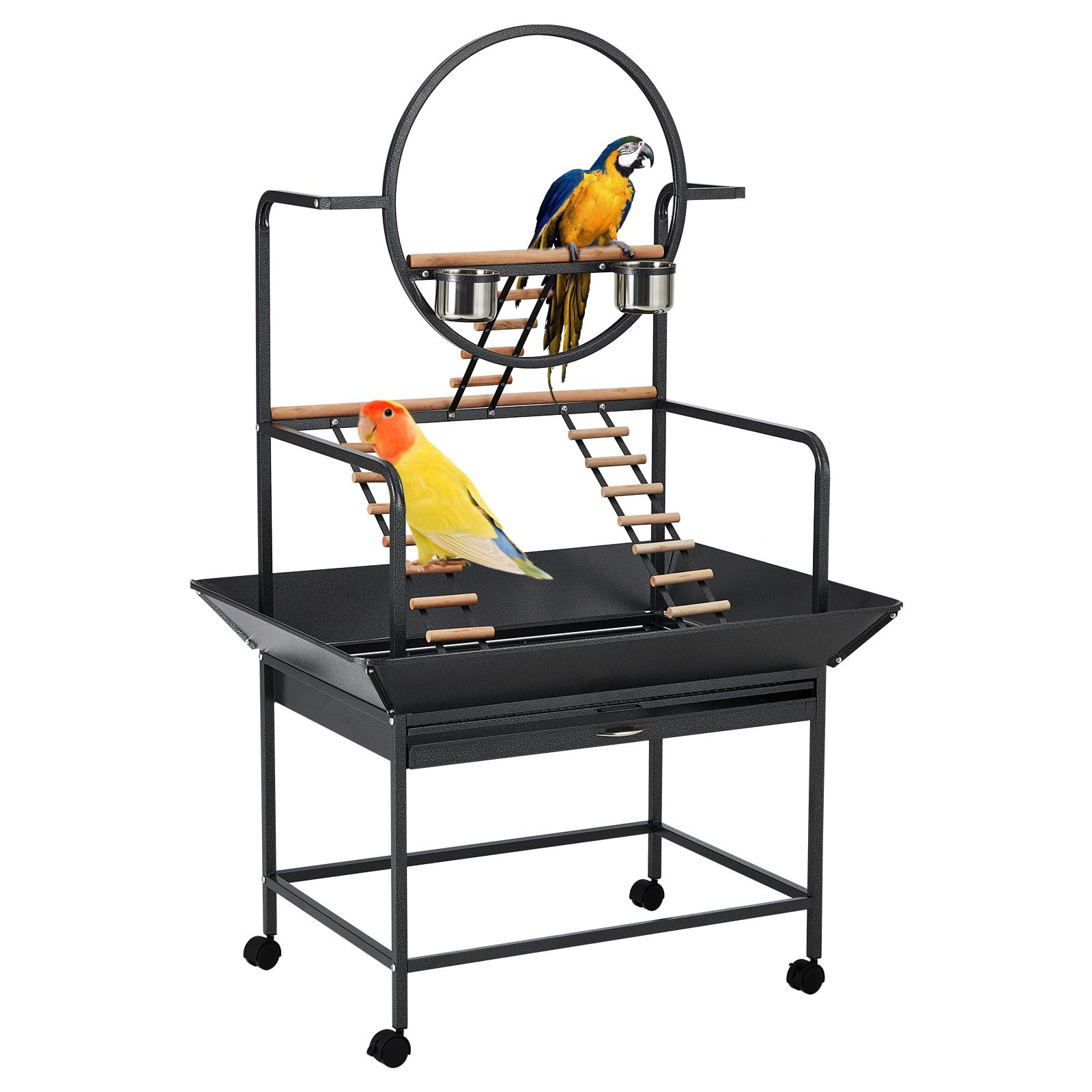 VIKICHER Pet Products Parrot Playstand With Wheels, Bird Cage Stand ...