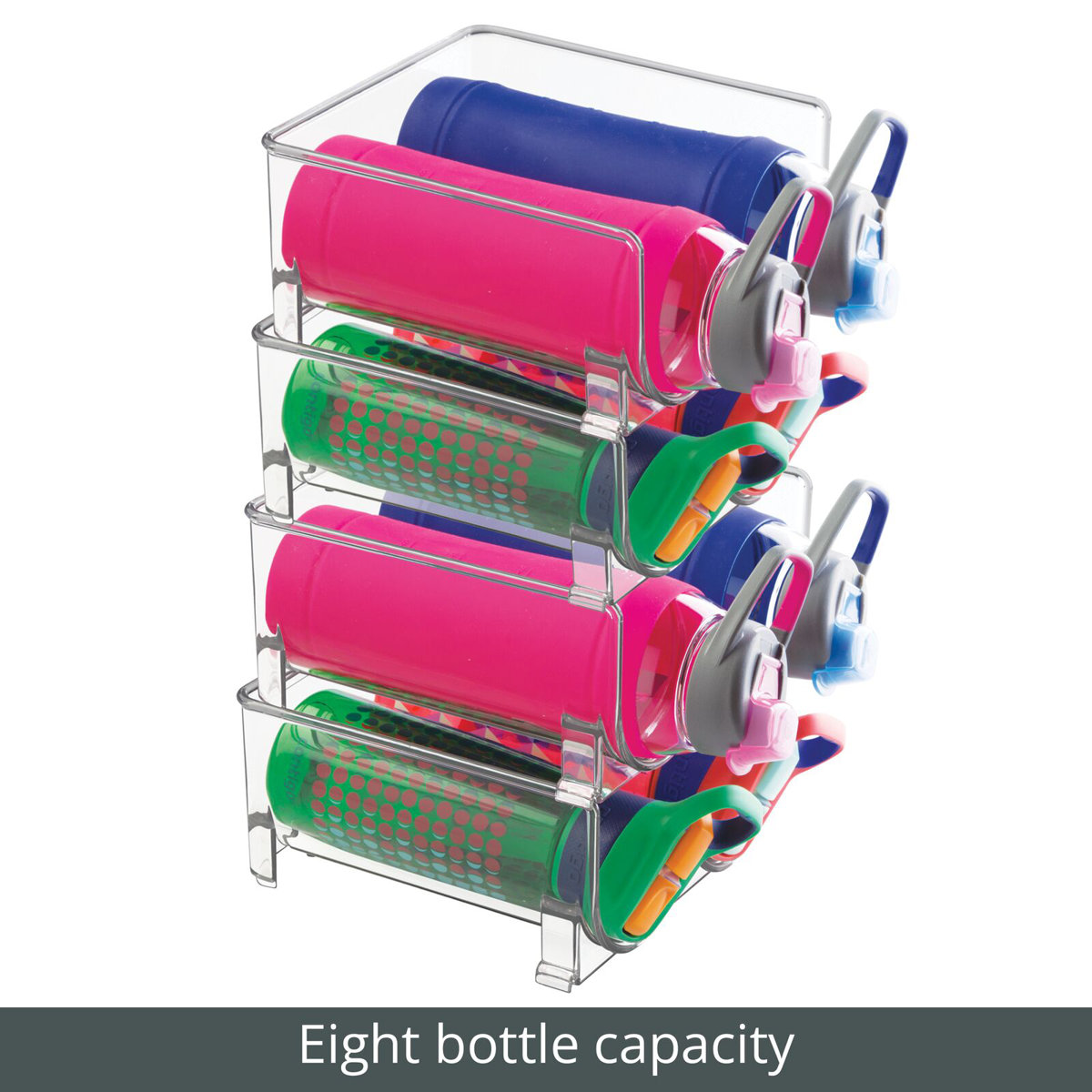 mDesign Plastic Free-Standing Stackable Water Bottle Storage Rack | Wayfair