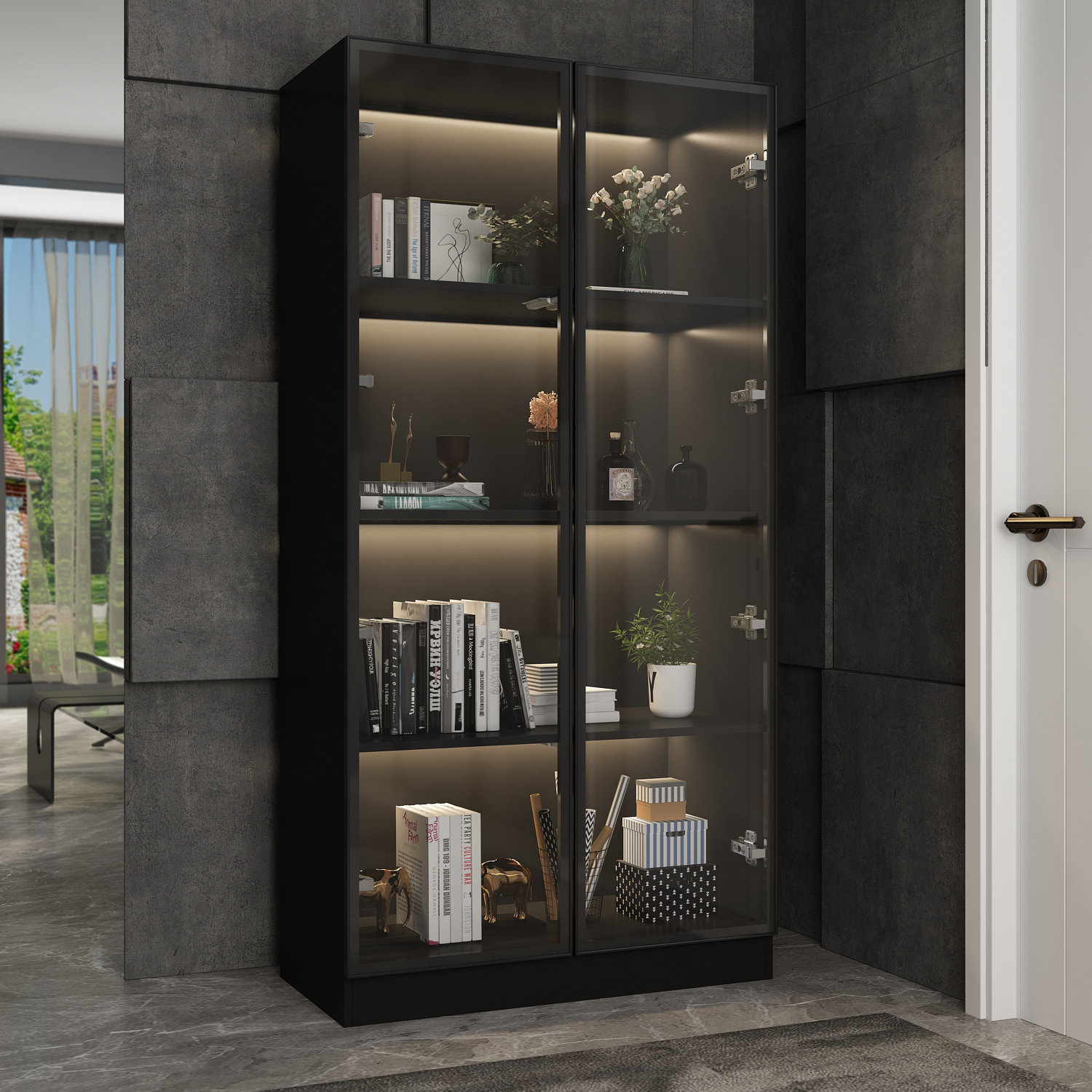 Morinome 63'' H x 31.5" W Trophy Display Case Curio Cabinet & Reviews ...