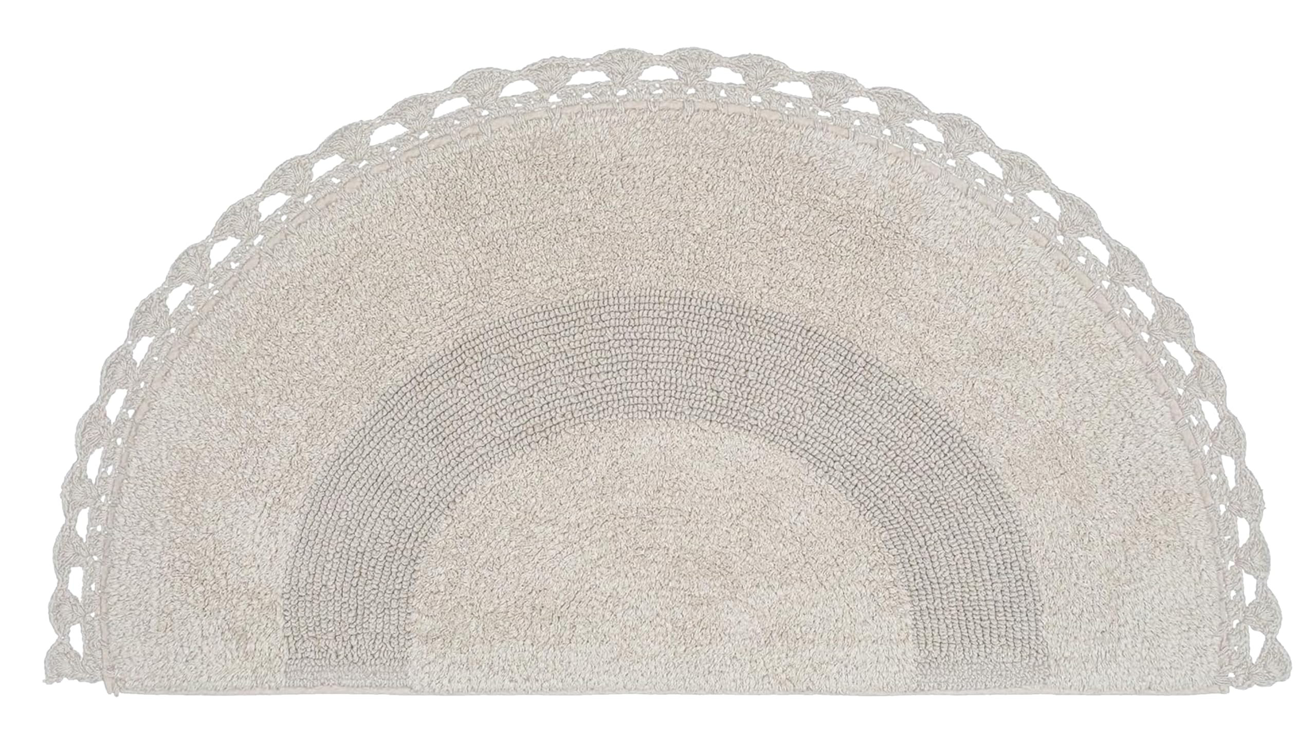 Dakota Fields Half Circle Bohemian Rug with Handwoven Chrochet Border ...