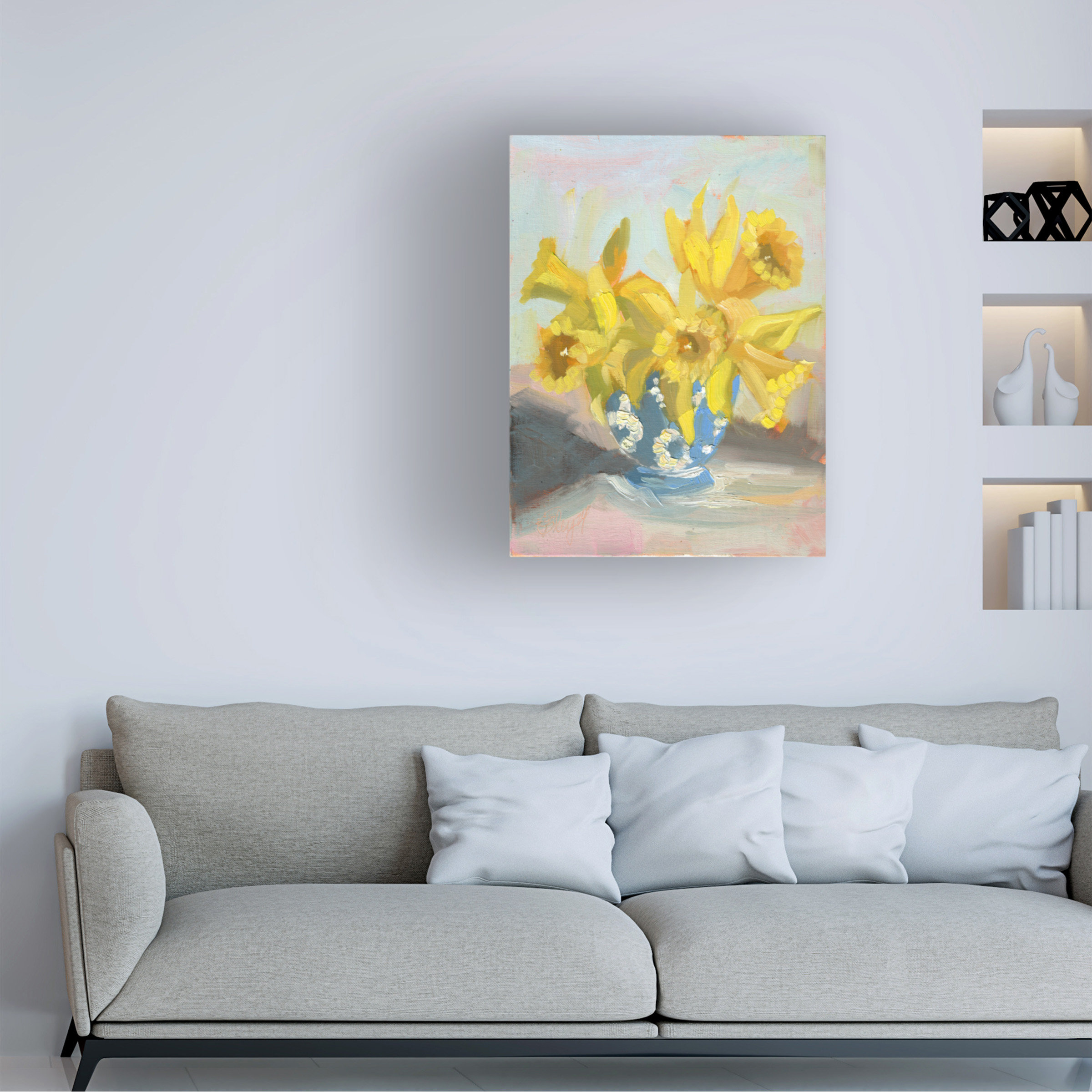 Dakota Fields Wrapped Canvas Wall Art - Bley Hack 'Daffs in Wedgewood ...