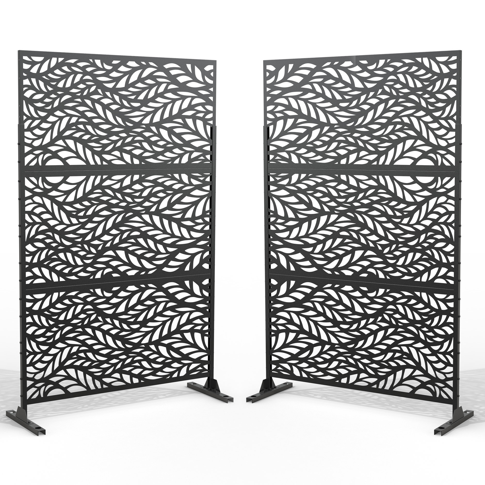 Pia Ricco Stanaford 6.3 ft. H x 4 ft. Outdoor Metal Standing Privacy ...