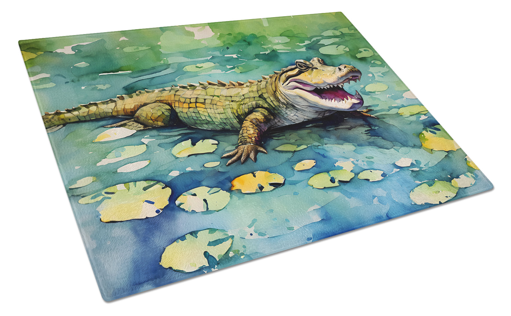 Caroline's Treasures Alligator Glass Cutting Board Large | Wayfair