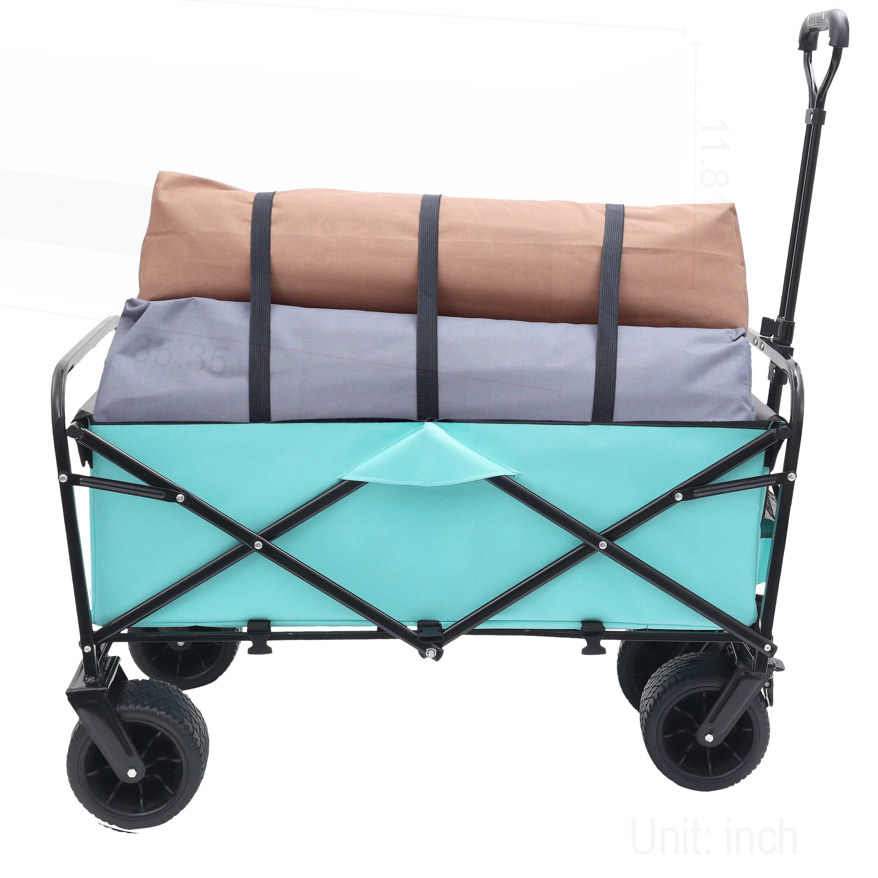 Rongeng 440lbs Collapsible Foldable Wagon Cart with strapping system ...