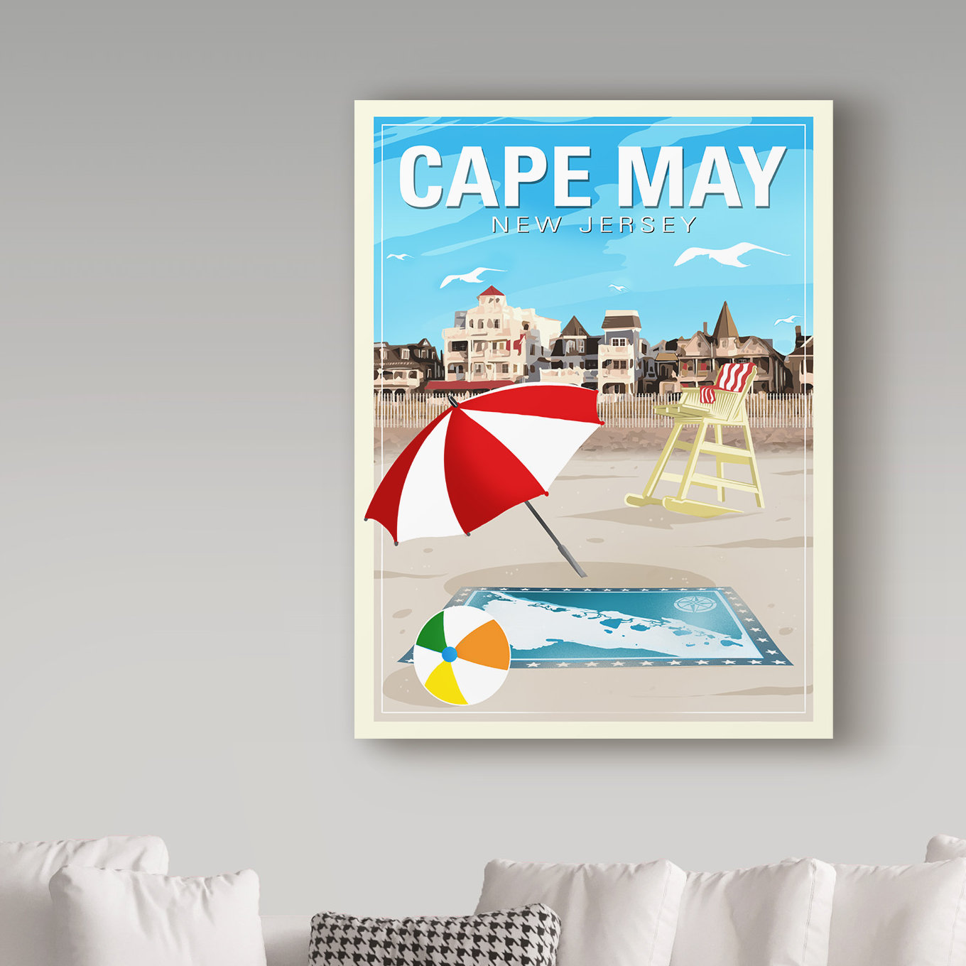 Trinx Croswell 'Cape May' Graphic Art Print on Wrapped Canvas & Reviews ...