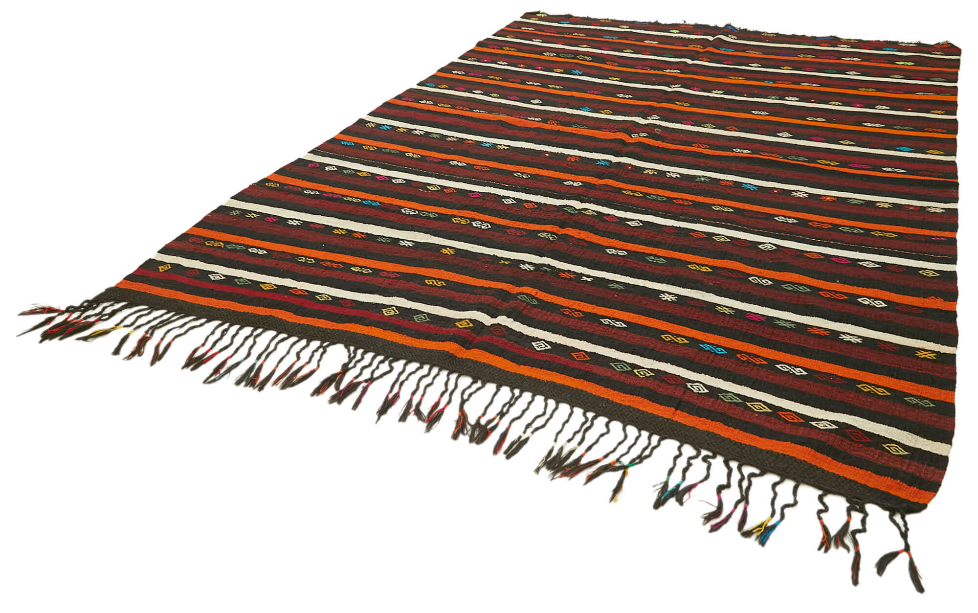 Union Rustic Mackanzie Brown Striped Wool Handmade Area Rug | Wayfair