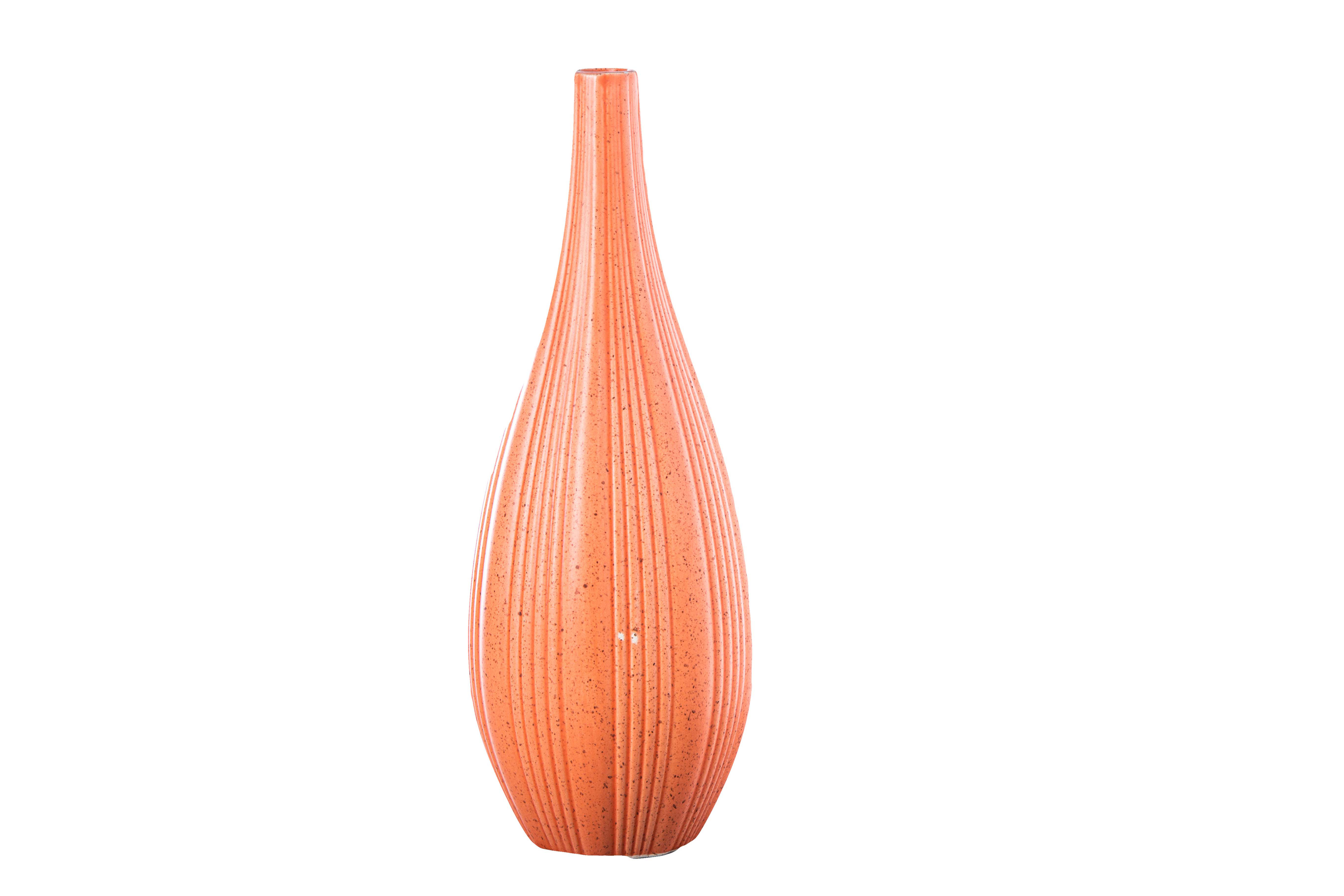 Wrought Studio™ Ceramic Slim Round Bottle Vase with Embossed Column ...