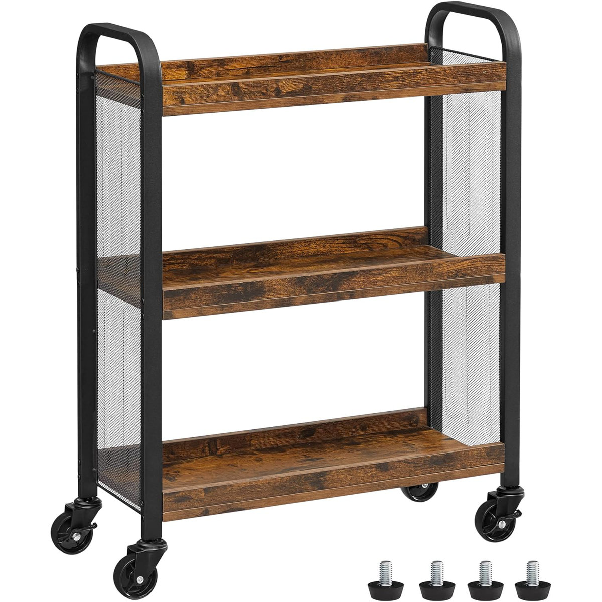 VASAGLE 3-Tier Rolling Storage Cart With Wheels & Reviews | Wayfair