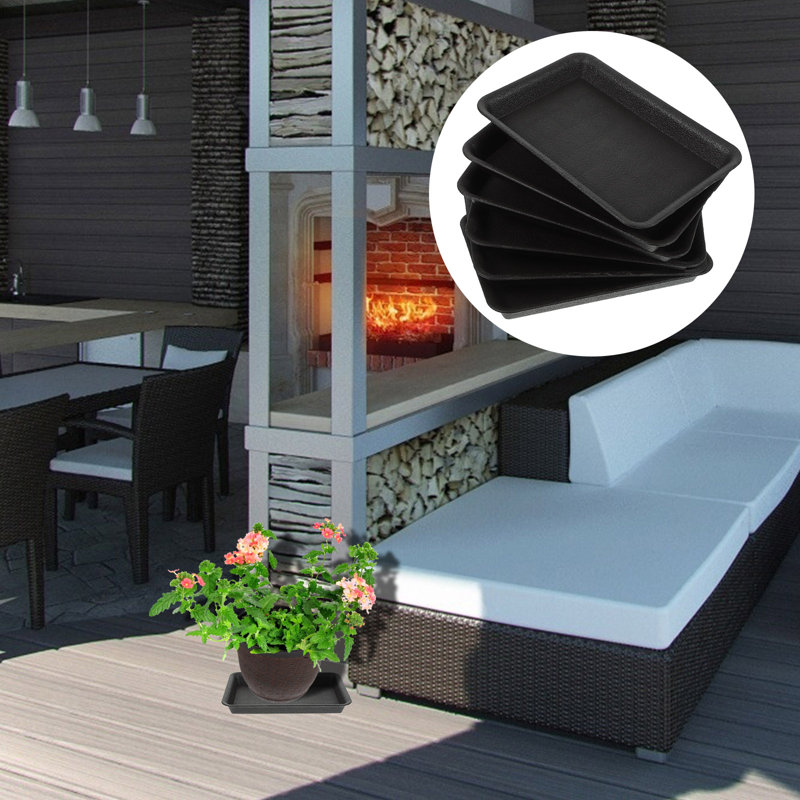 Hokku Designs 6Pcs Rectangular Plant Saucers Plastic Plant Saucers ...