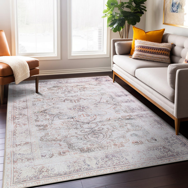 Langley Street® Louisa Machine Washable Oriental Performance Cream/Gray ...