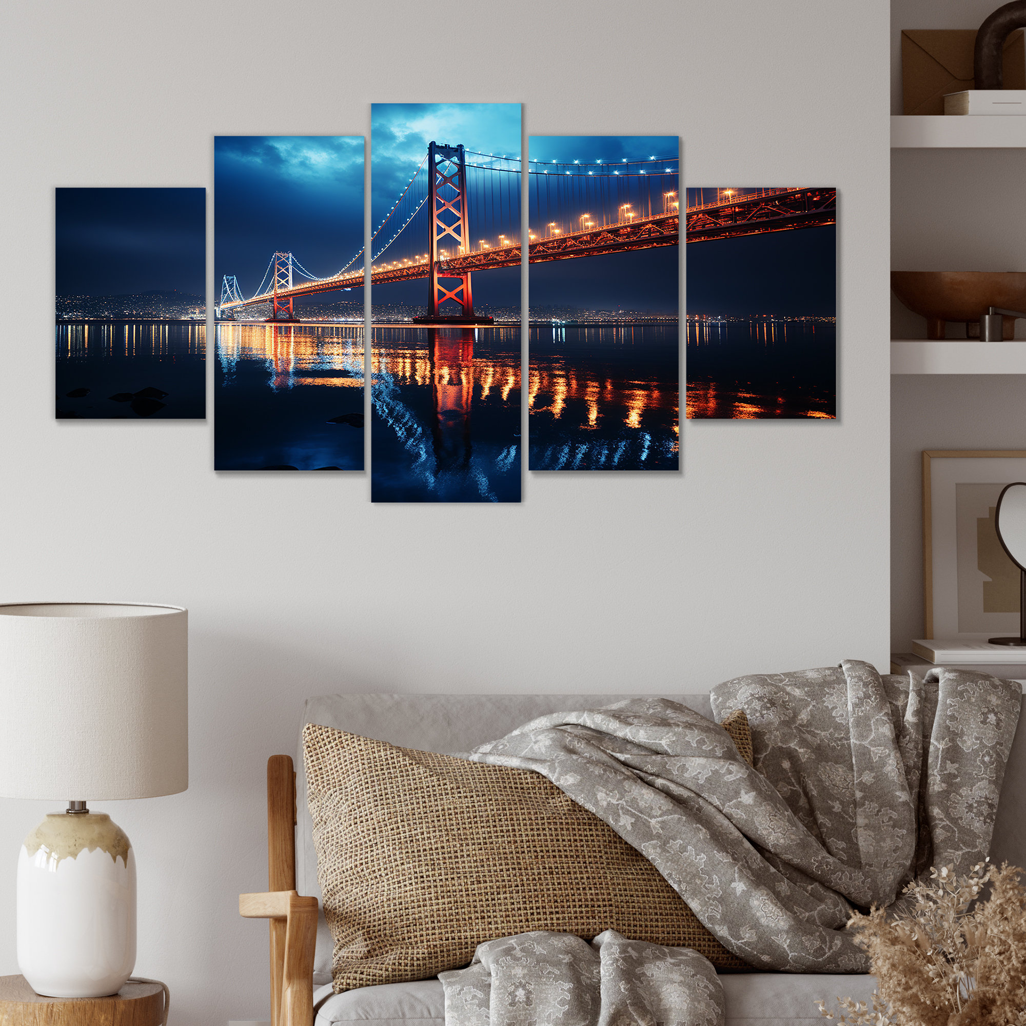 Latitude Run® Panoramic Bridge Sunrise III - Bridges Multipanel Wall ...