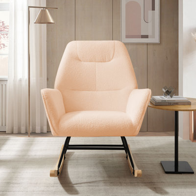 Centaur Noah 28.5" Wide Rocking Chair/Nursery Glider With Gray Wool ...