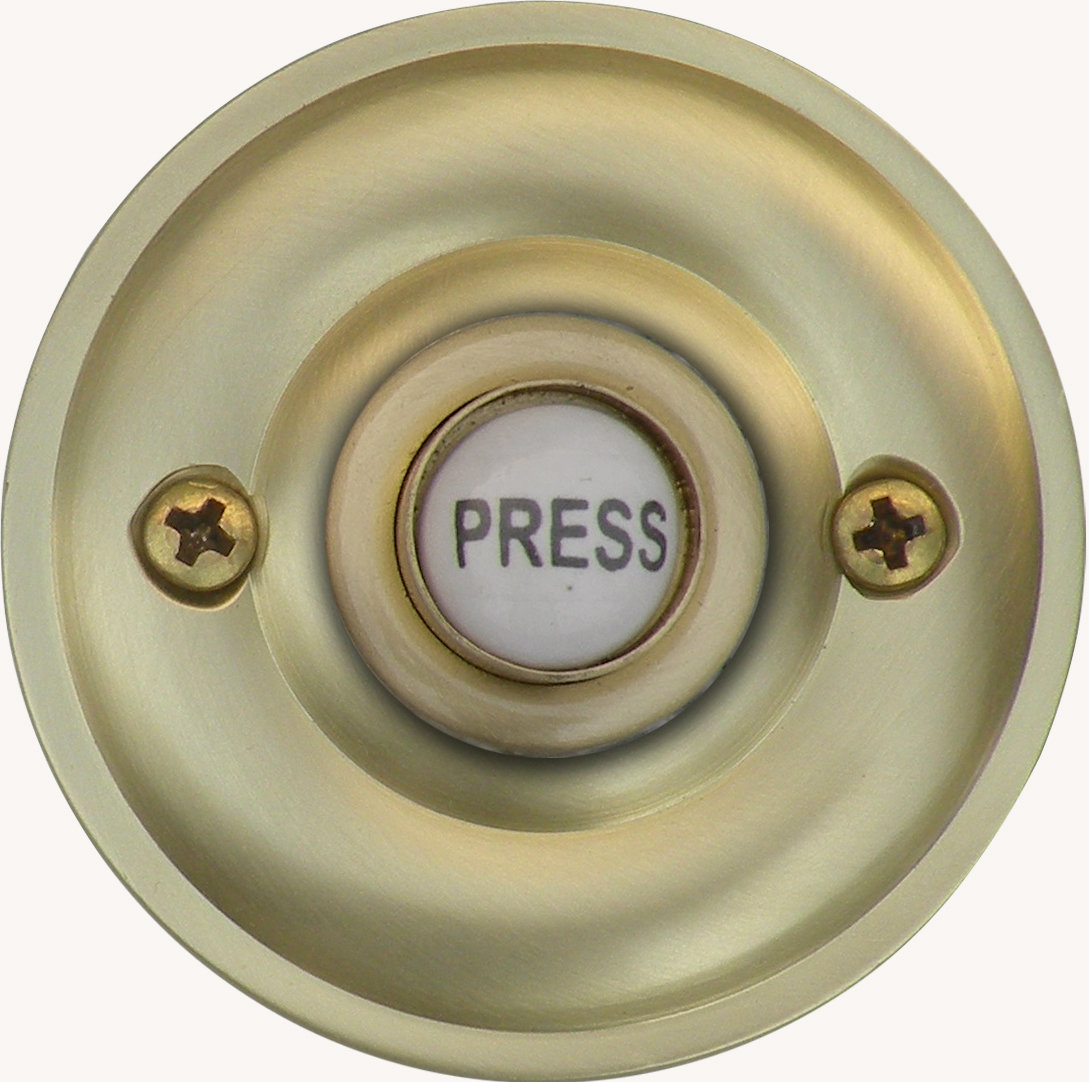 Alcott Hill® Traditional Hard-wired Metal Door Bell Push Button ...