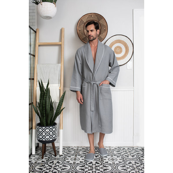 LOTUS LINEN Waffle Piping Robes - Hotel/Spa Luxury Cotton Bathrobes ...