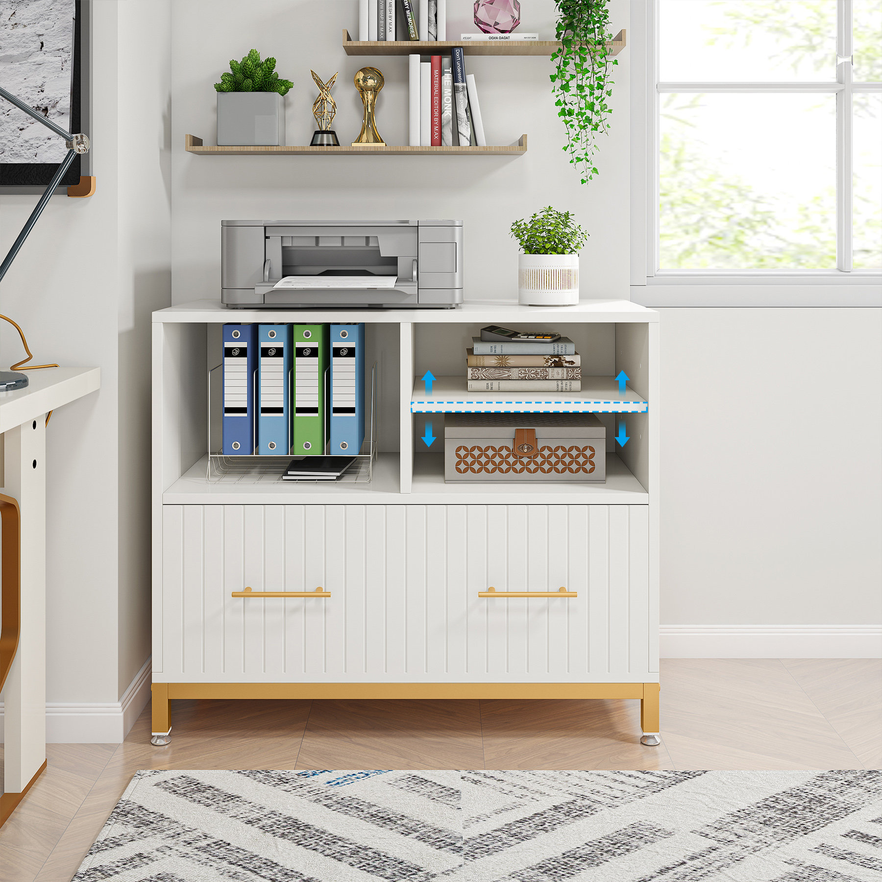 Ebern Designs Classeur latéral Benedito, classeur pour bureau personnel ...
