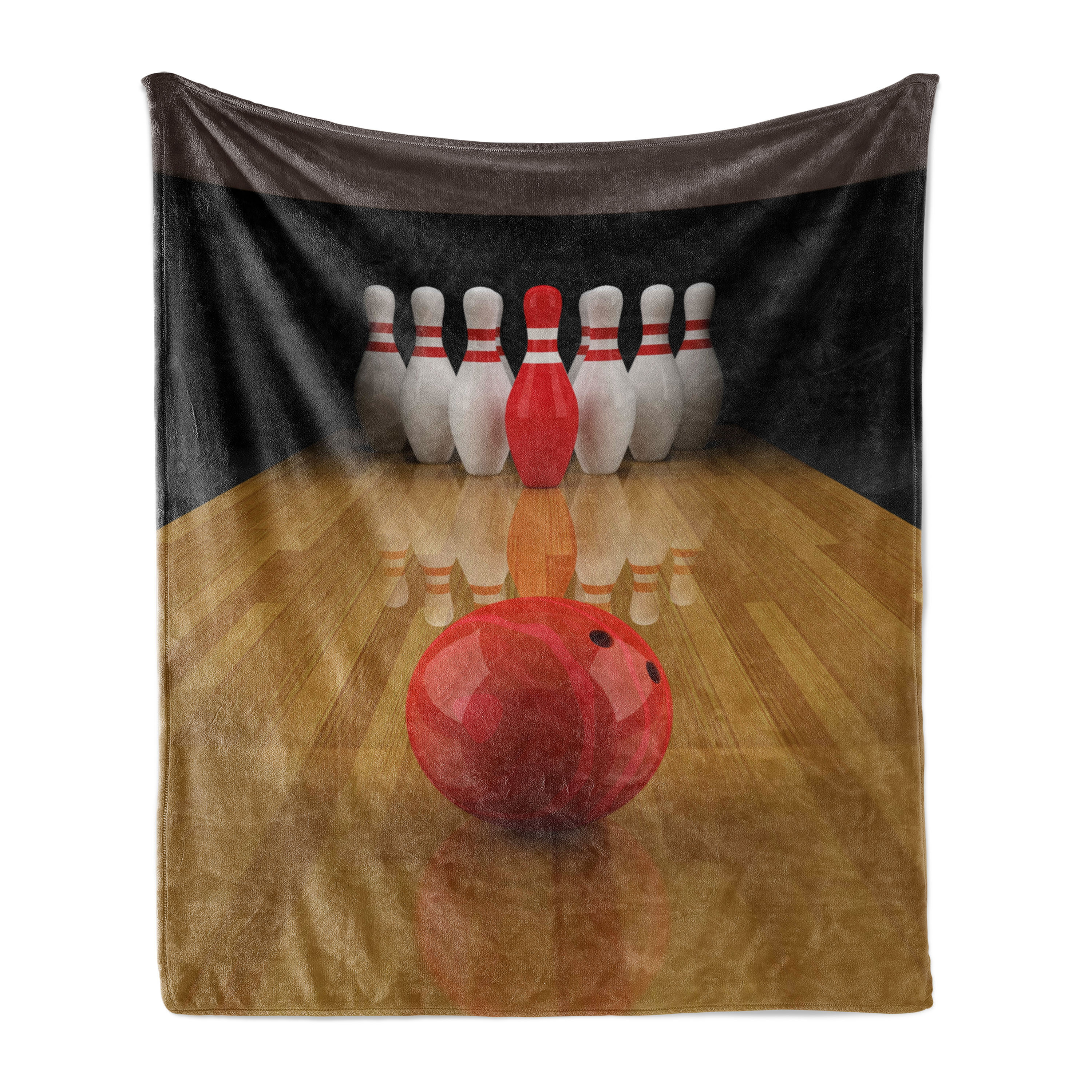 Ambesonne Bowling Party Fleece Throw Blanket Red Skittle Ball Pale ...