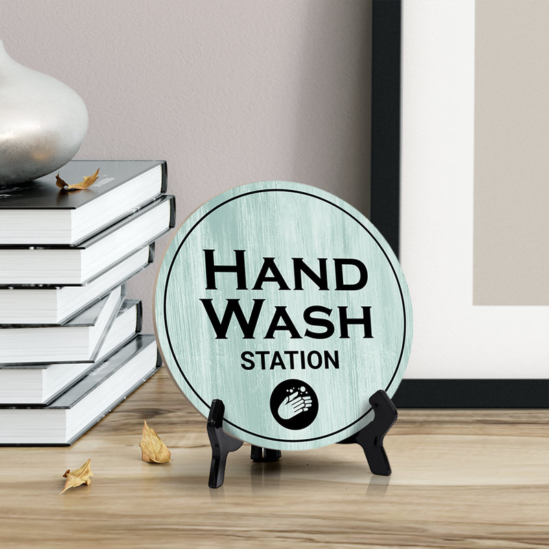 Signs ByLITA Hand Wash Station Table Sign | Wayfair