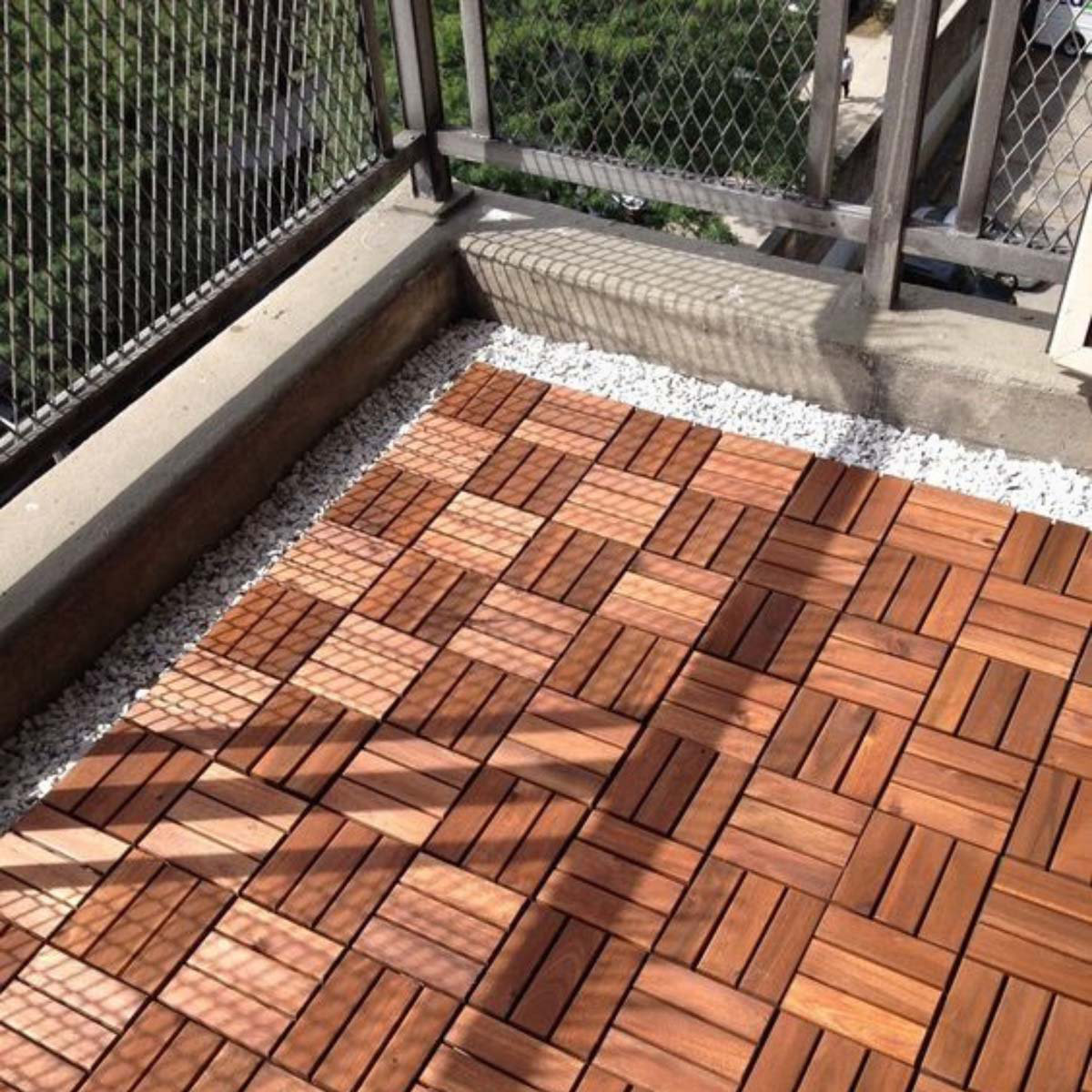Rongeng 12" x 12" Wood Interlocking Deck Tile in Brown | Wayfair