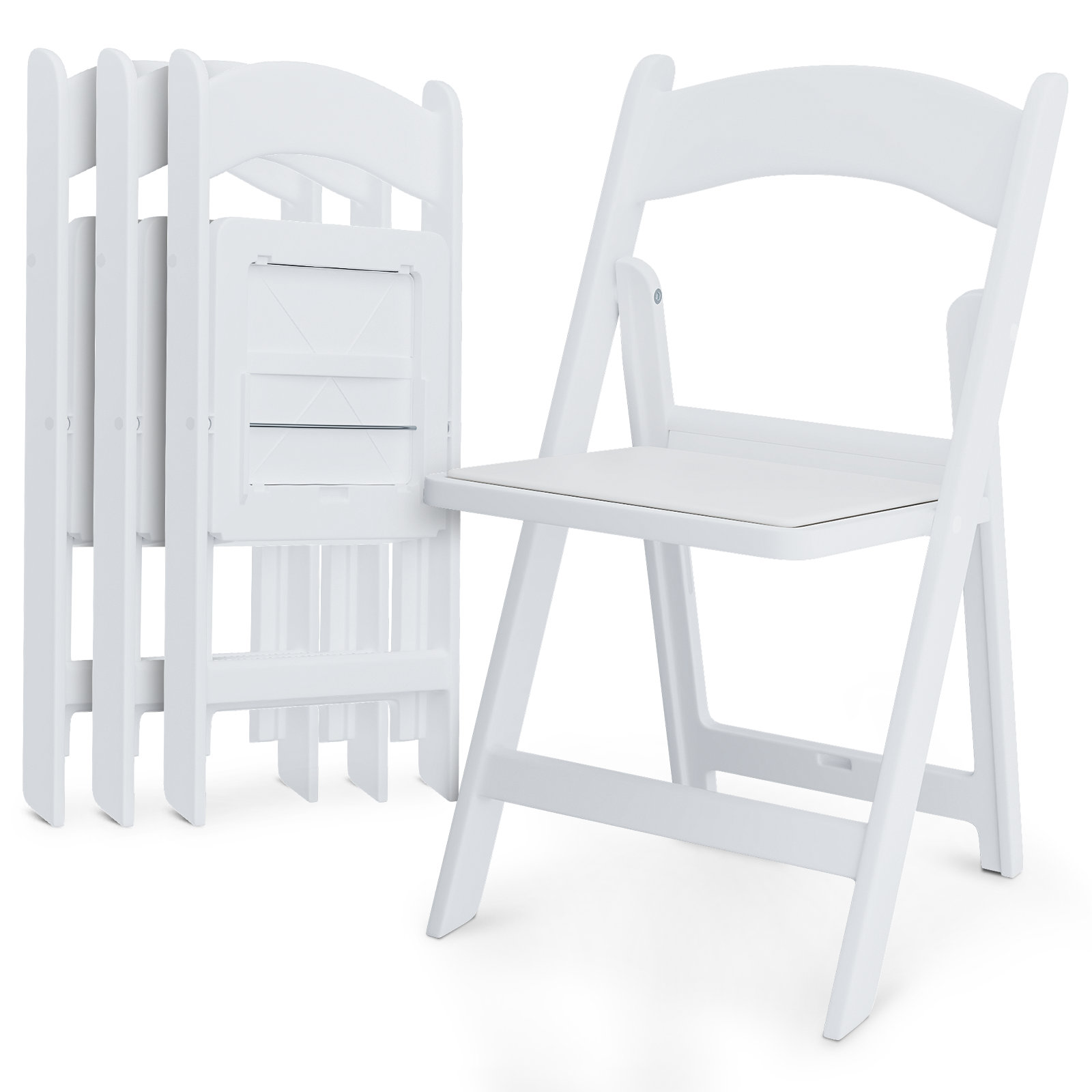 Corrigan Studio® Folding Chairs With Padded Seat, Foldable Plastic ...