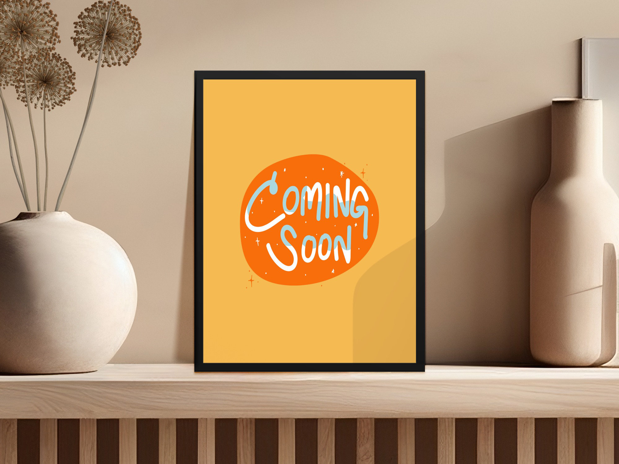 Brayden Studio Coming Soon Bold Graphic Wall Art Modern Framed Poster ...