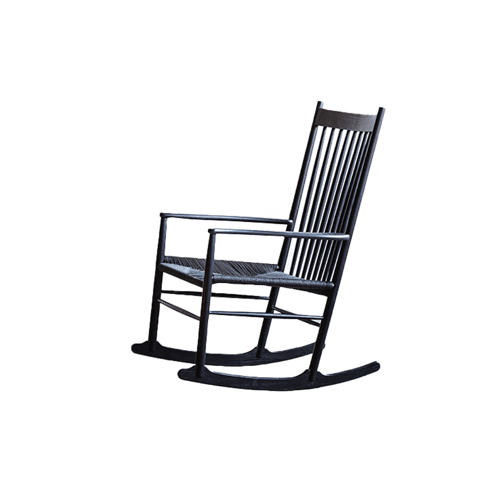 ChairVogue Black Solid Wood Casual Rocking Chair Rocking Chair | Wayfair