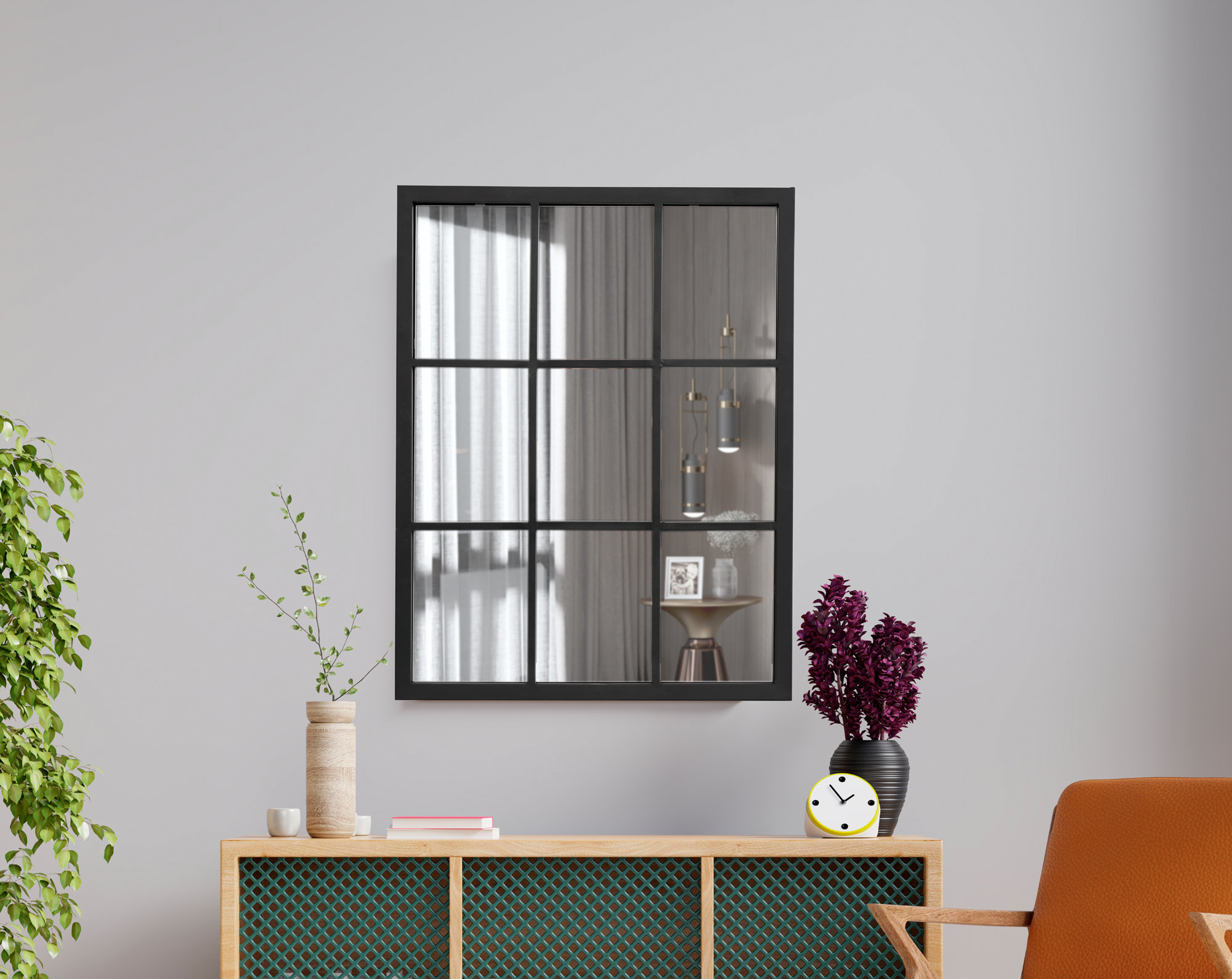 Mercer41 Egberto Rectangular Window Pane Wall Mirror & Reviews | Wayfair