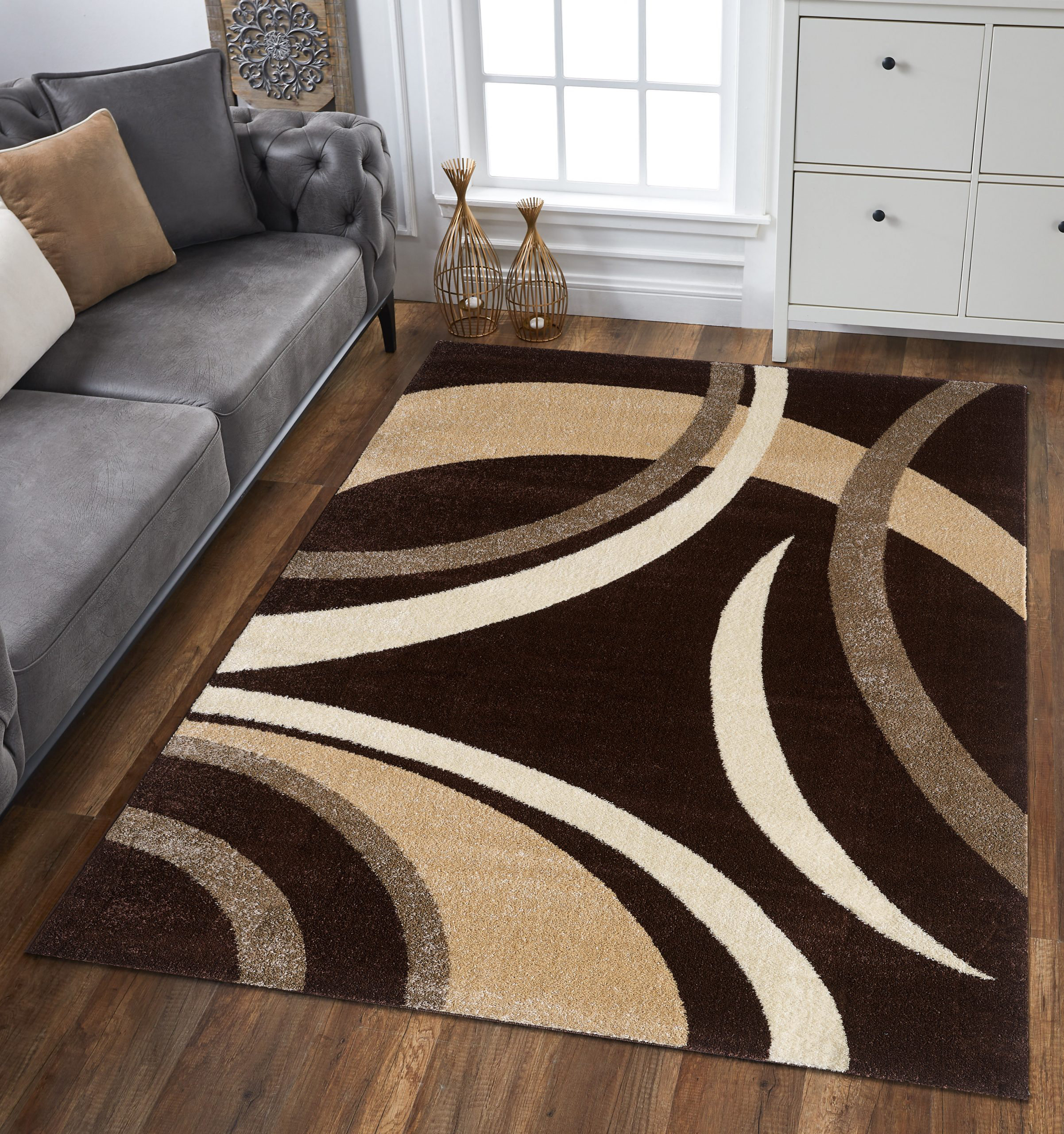 Orren Ellis Swords Abstract Brown Area Rug & Reviews | Wayfair