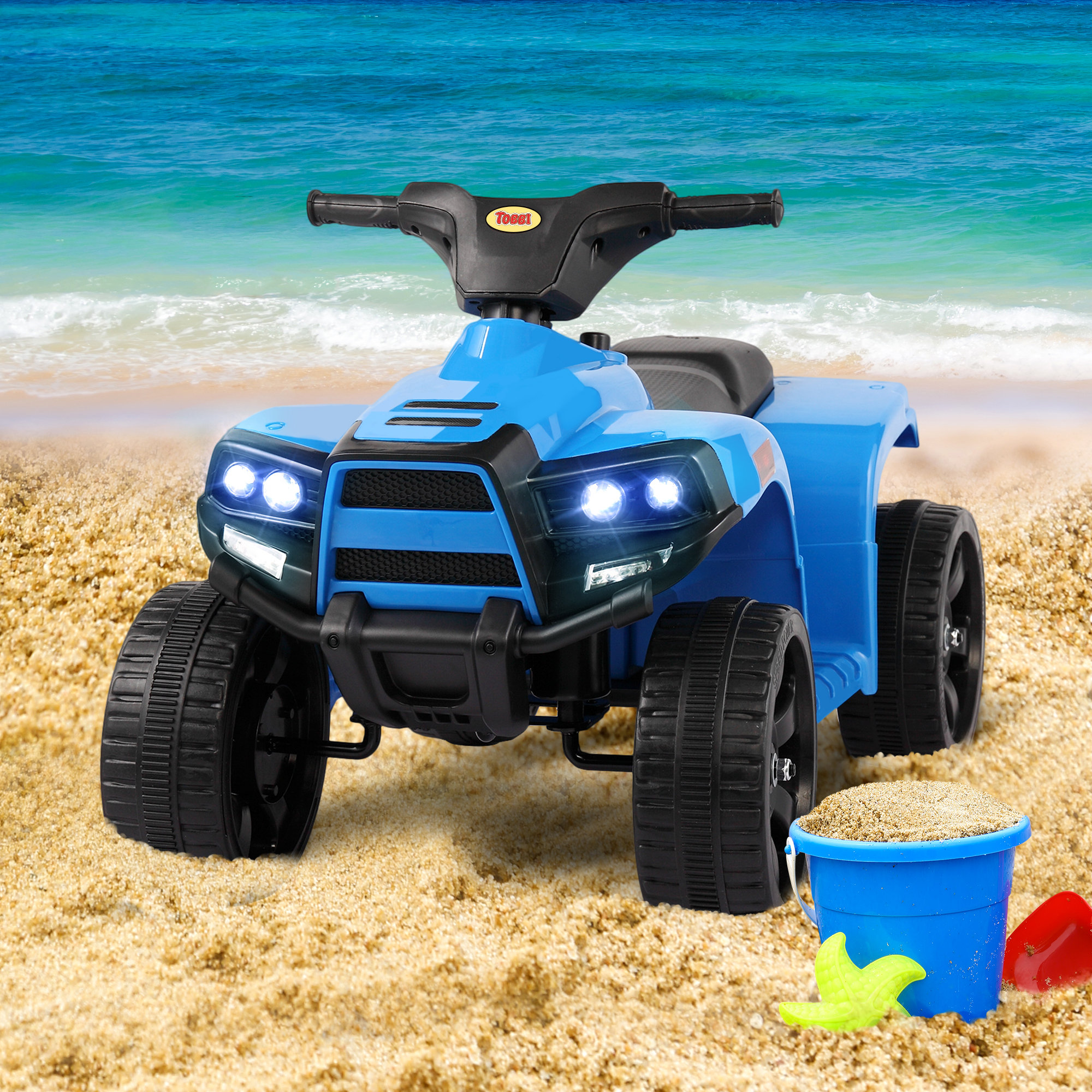 TOBBI_TOYS ATV Battery Powered Four-Wheeler with Bright Headlights, Air ...