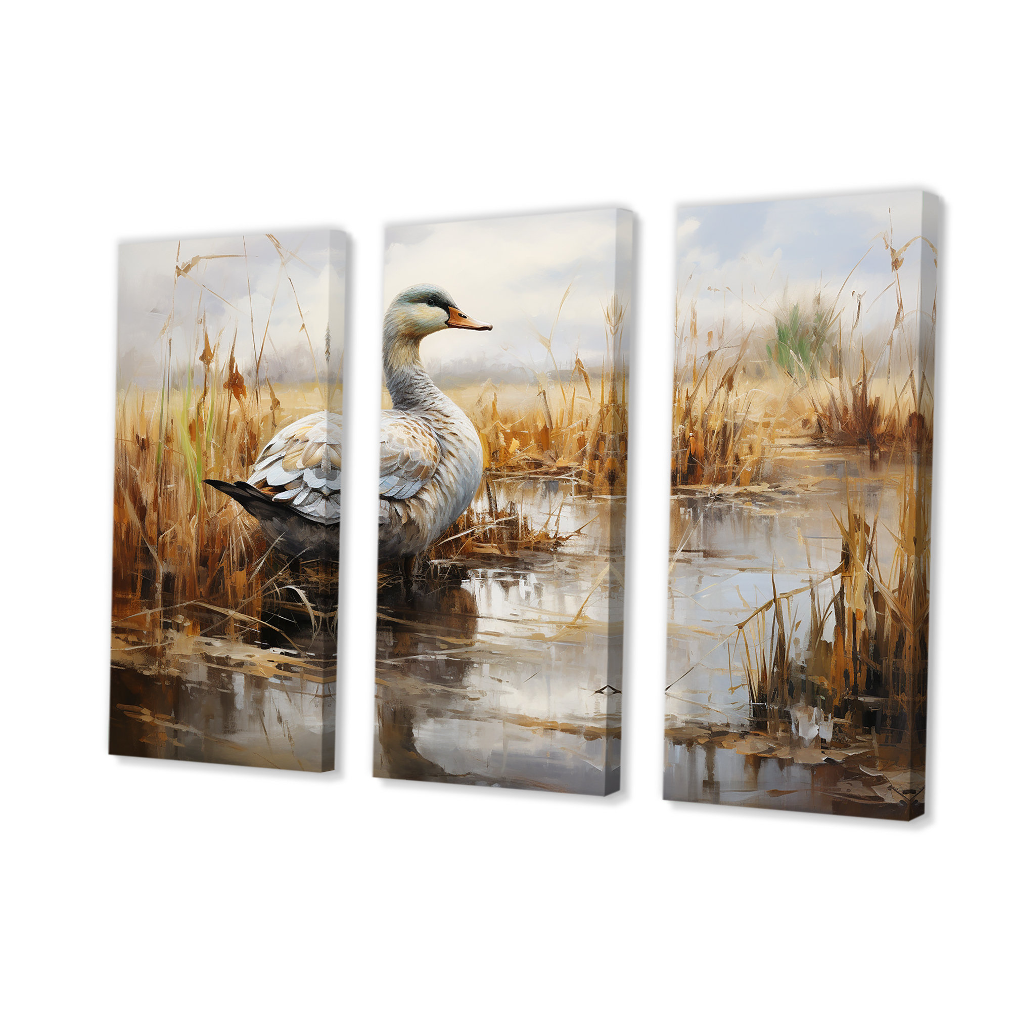 August Grove® Misty Marsh Duck V - Duck Animal Wall Art | Wayfair
