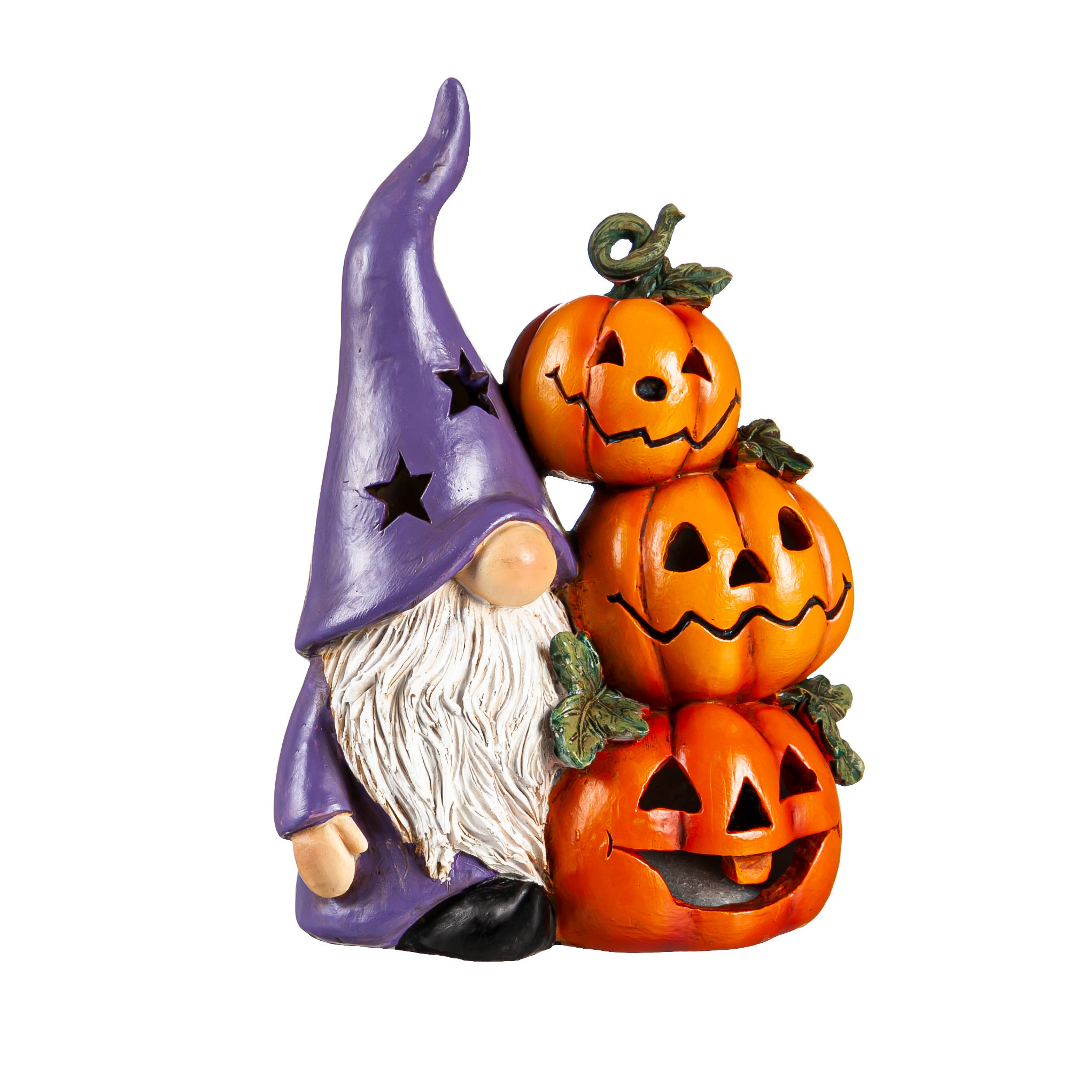 The Holiday Aisle® Polyresin Gnome with Pumpkins Table Décor | Wayfair