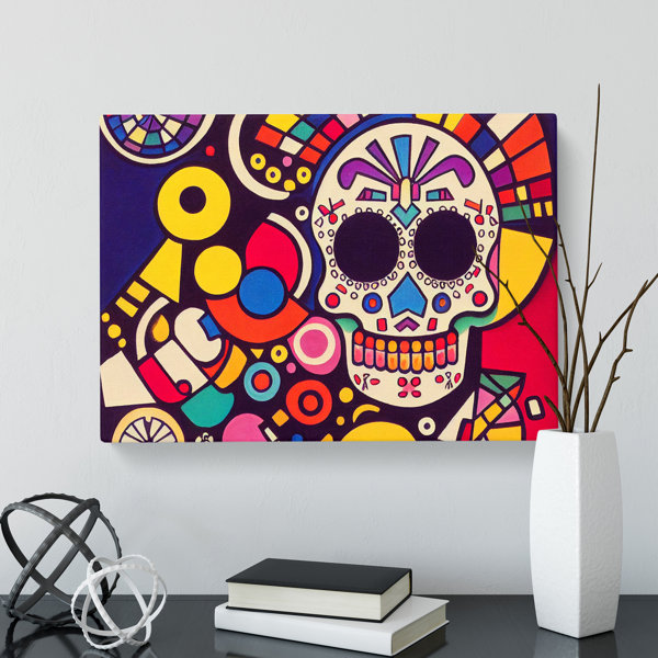 Happy Larry Entrancing Floral Sugar Skull Abstract | Wayfair.co.uk